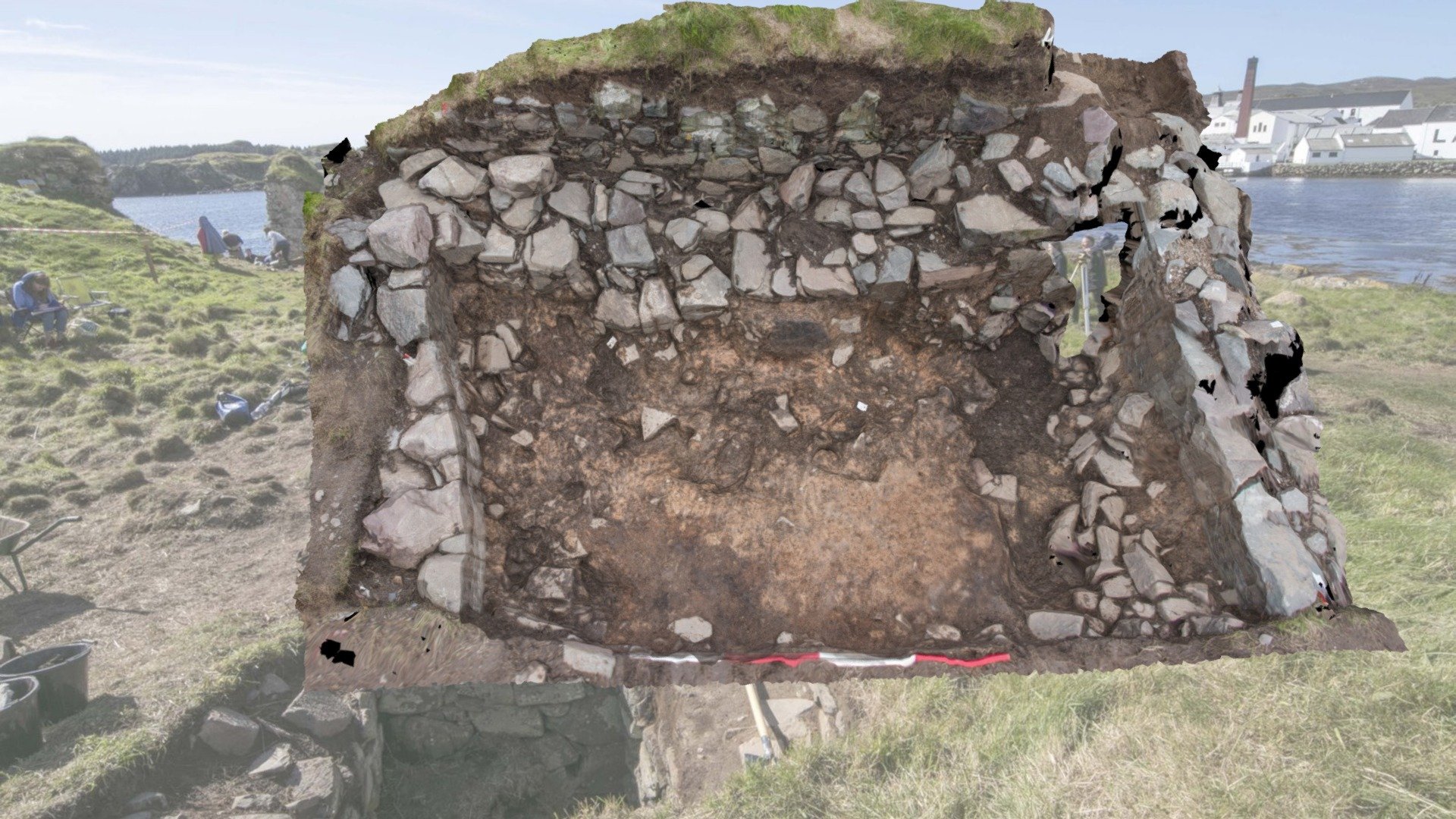 Dunyvaig 2018 Trench 1 west end. Clay Floor - 3D model by University of ...