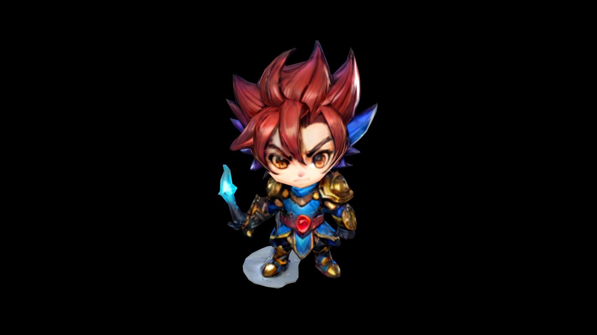 An impish character with red hair, sharp horns, - Download Free 3D ...