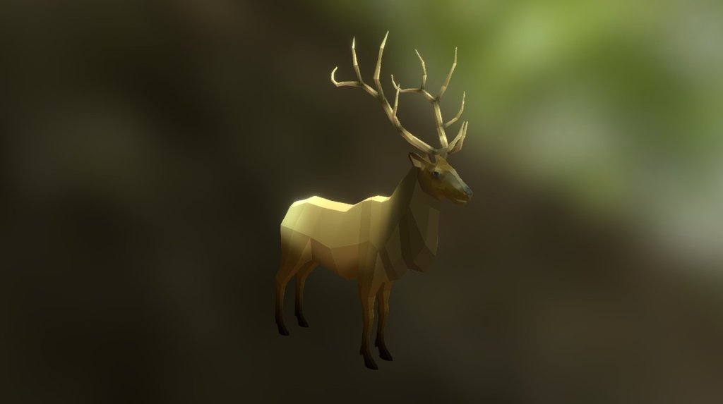 Low Poly Elk - 3D model by marcuskulik [4cd75e1] - Sketchfab