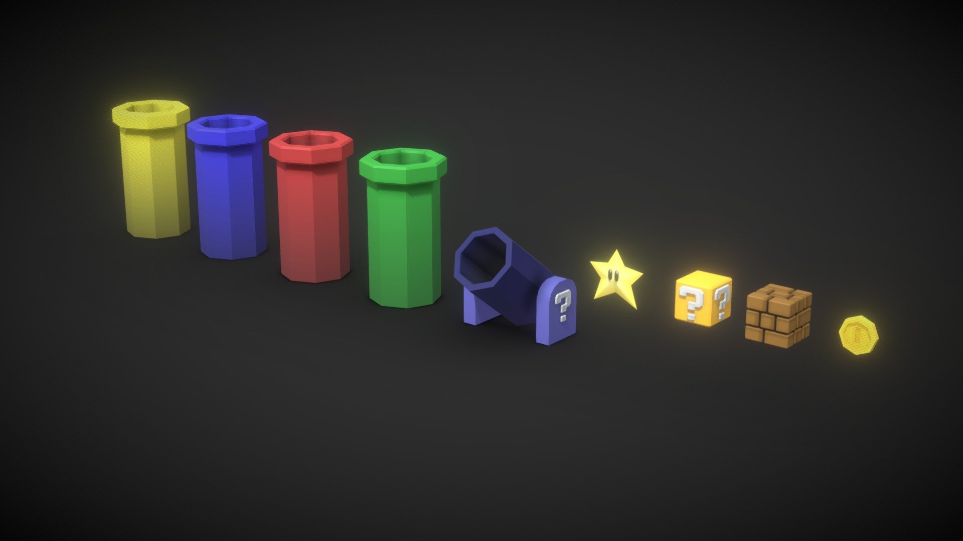Mario Pack - Low Poly - Download Free 3D model by Islide [4cdb496 ...