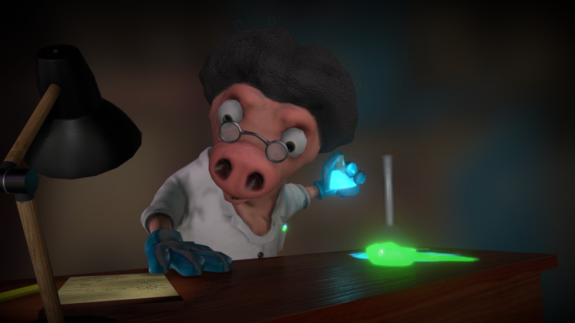 Pig Scientist - 3D model by Pedro Lovisoto (@pedrolovisoto) [4cdcdc2 ...