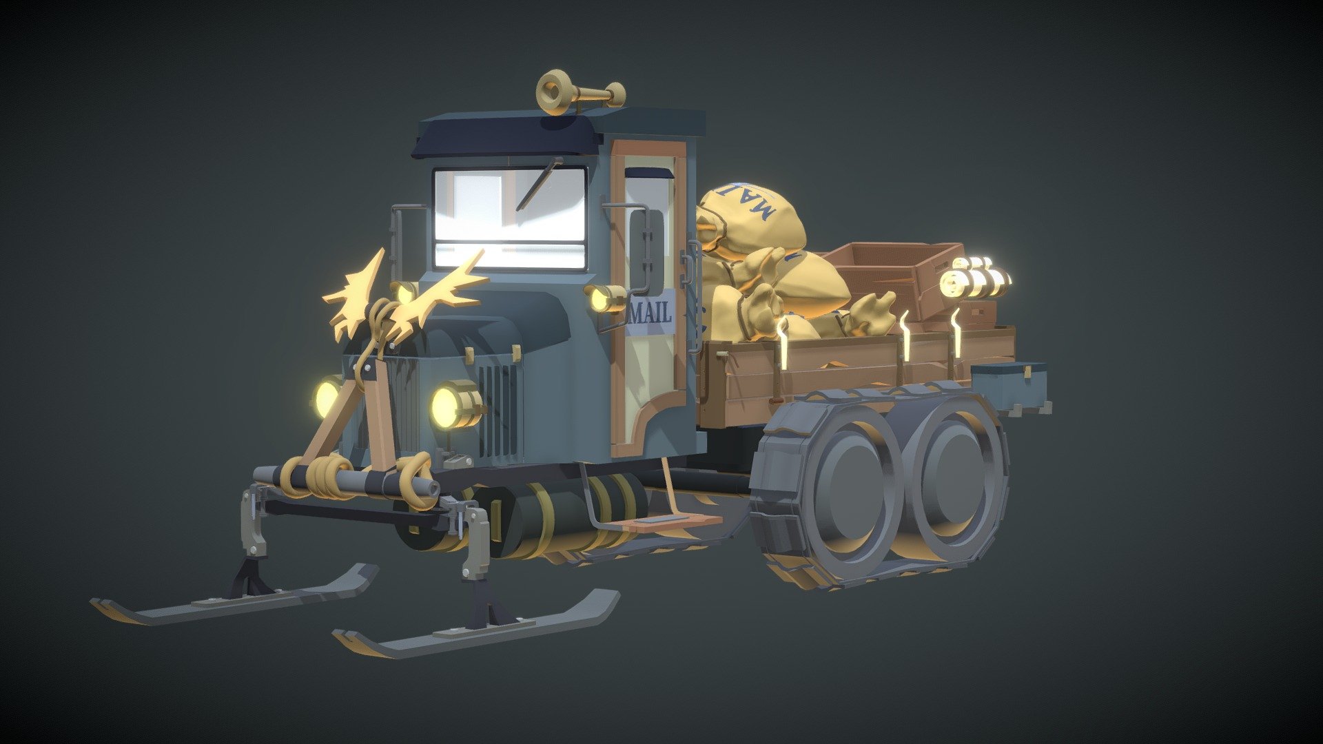 Arctic Mail Truck - 3D model by deirdree [4cddc20] - Sketchfab