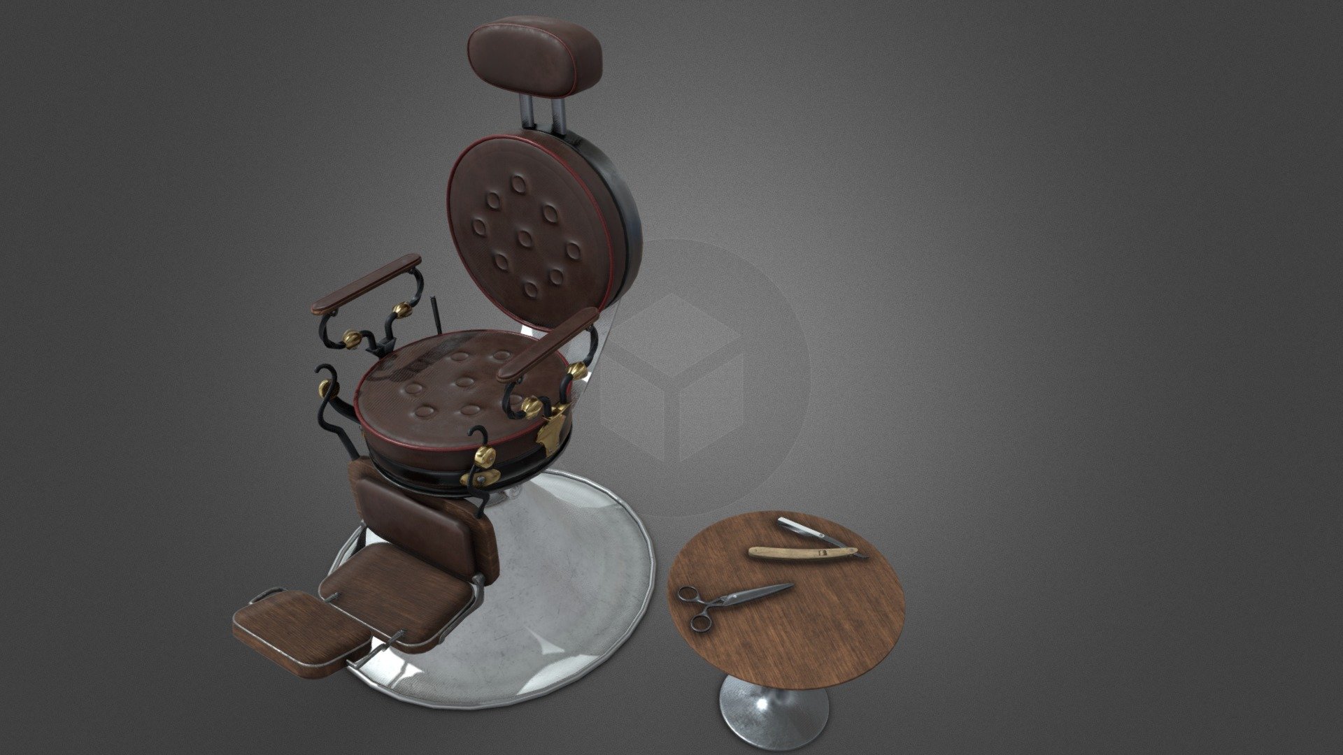 Vintage Barber Chair - 3D model by shotzza [4ce428d] - Sketchfab