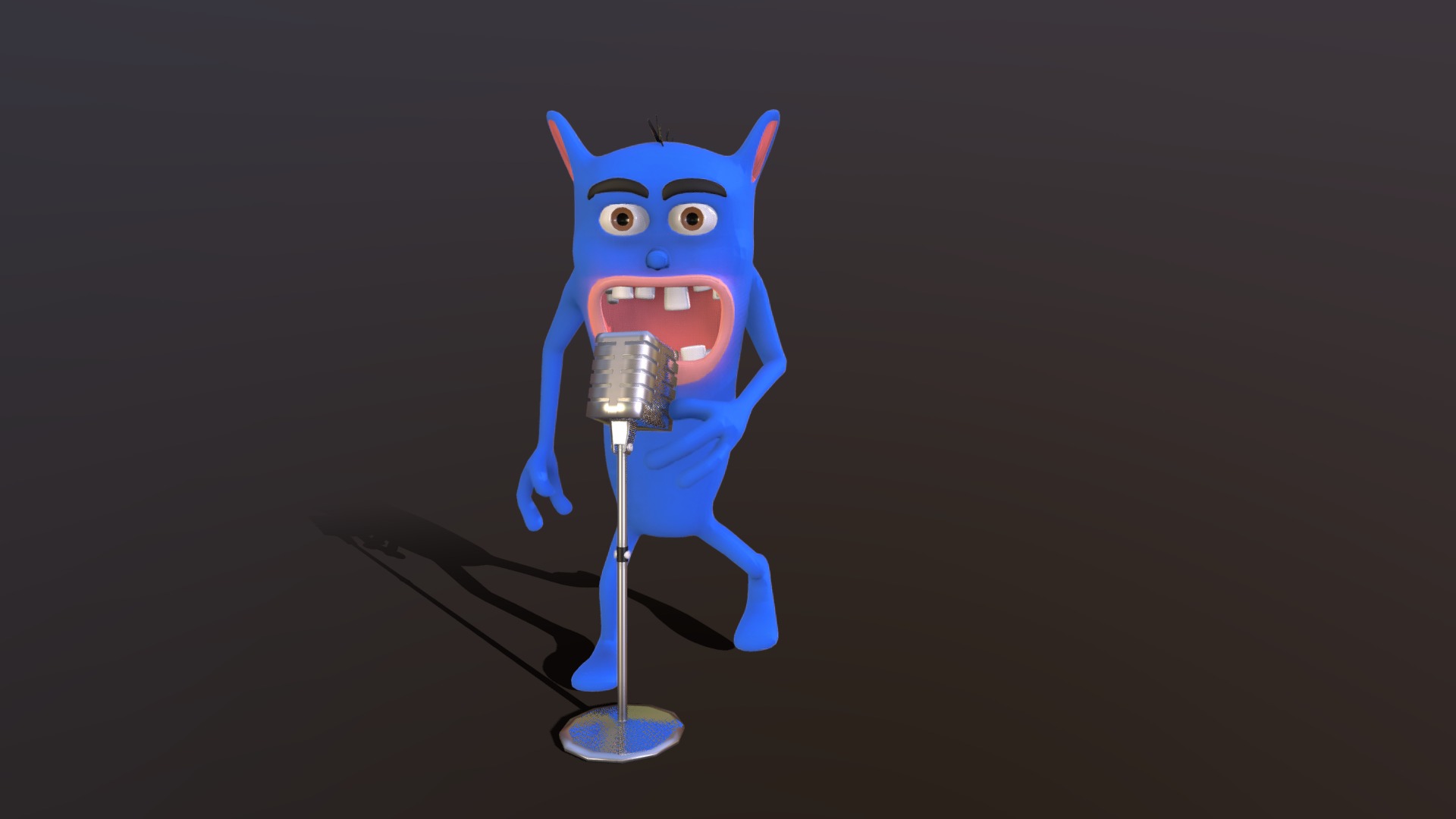 Blue Monster singing - 3D model by fredd_48 [4ce6f66] - Sketchfab
