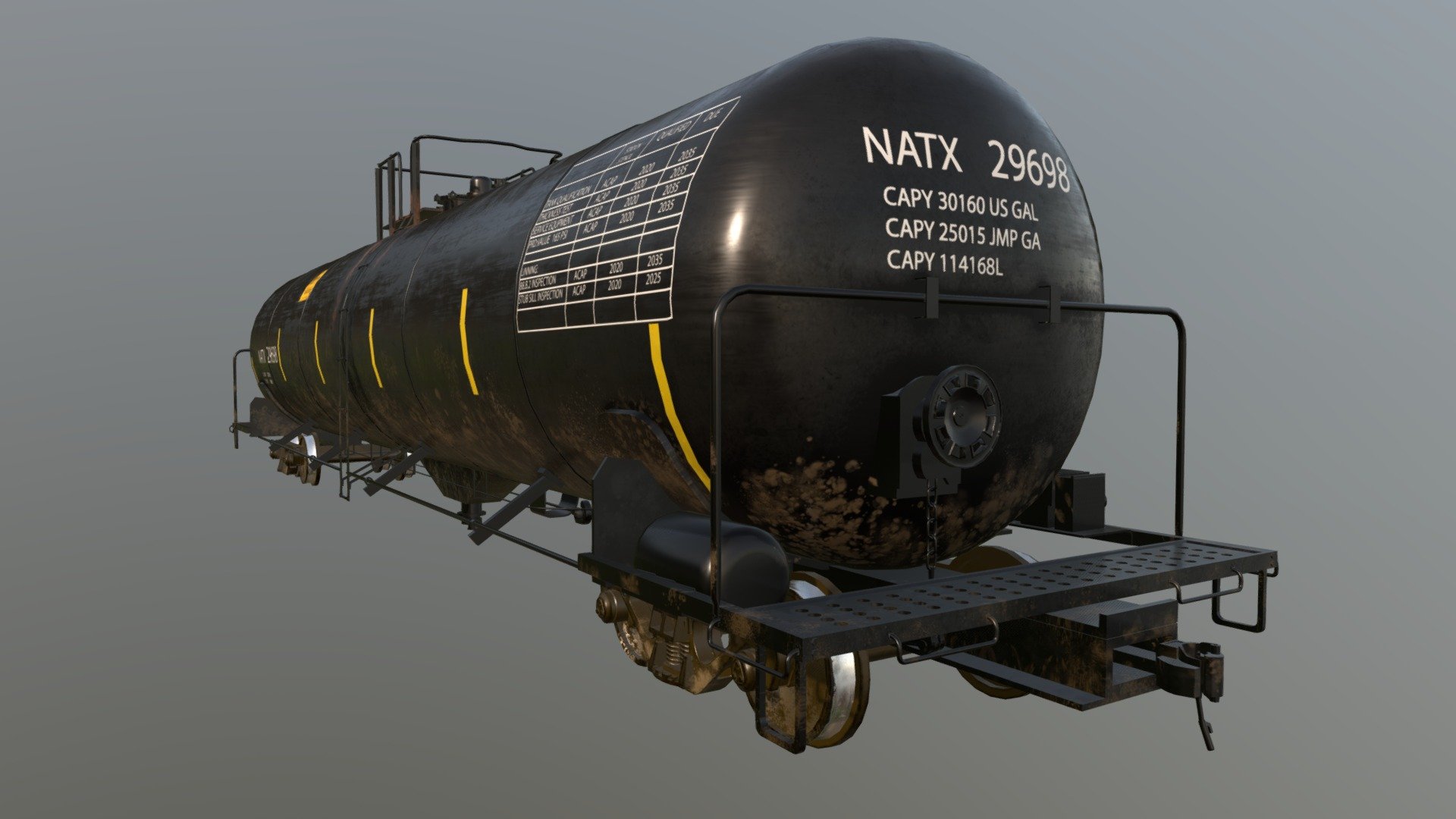 Railway tank car - 3D model by pmm (@PoneMyintMyat) [4ce8366] - Sketchfab