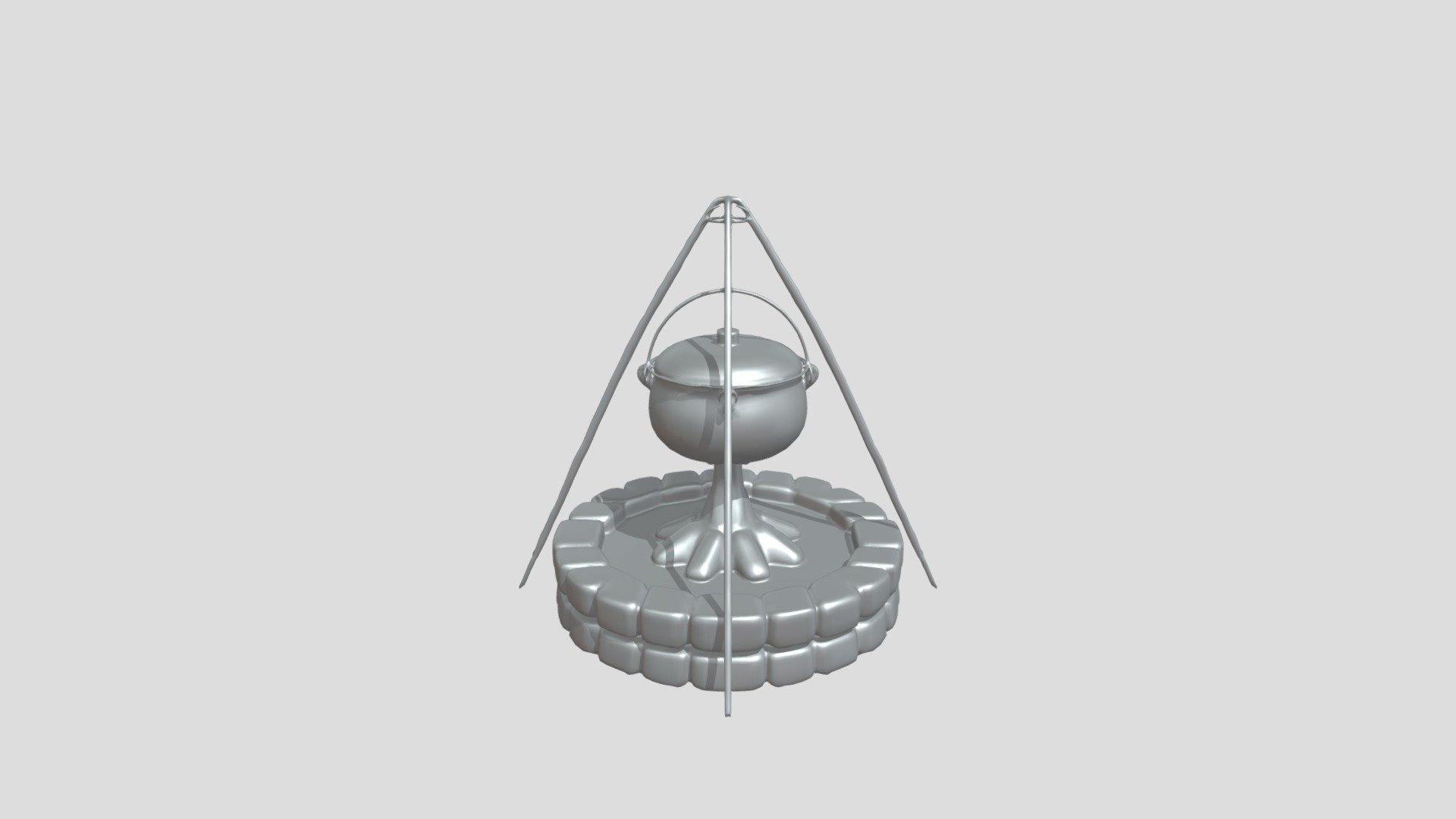 hun aged campfire with hanging pot - 3D model by medialogy24 [4cebc42 ...