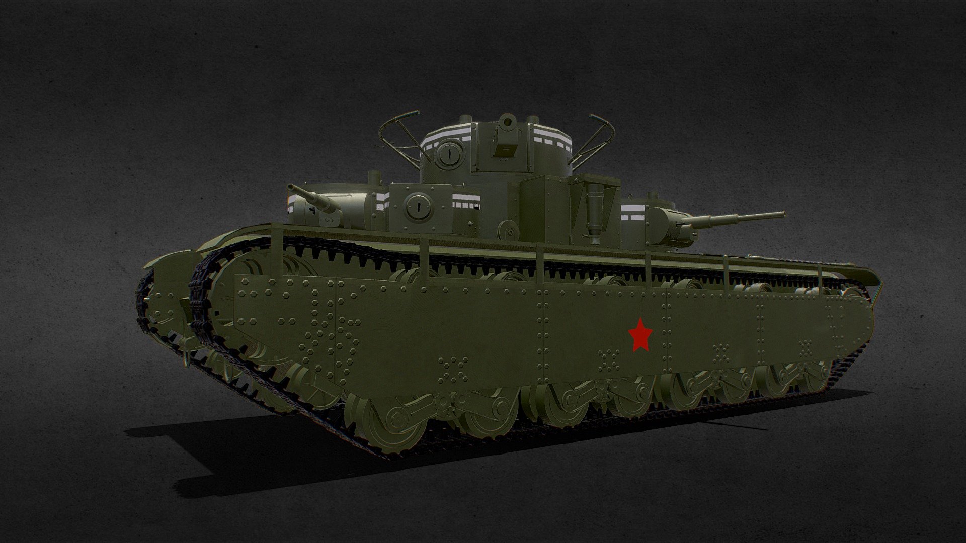 T-35 heavy five-turret tank - Download Free 3D model by pinkycolada ...