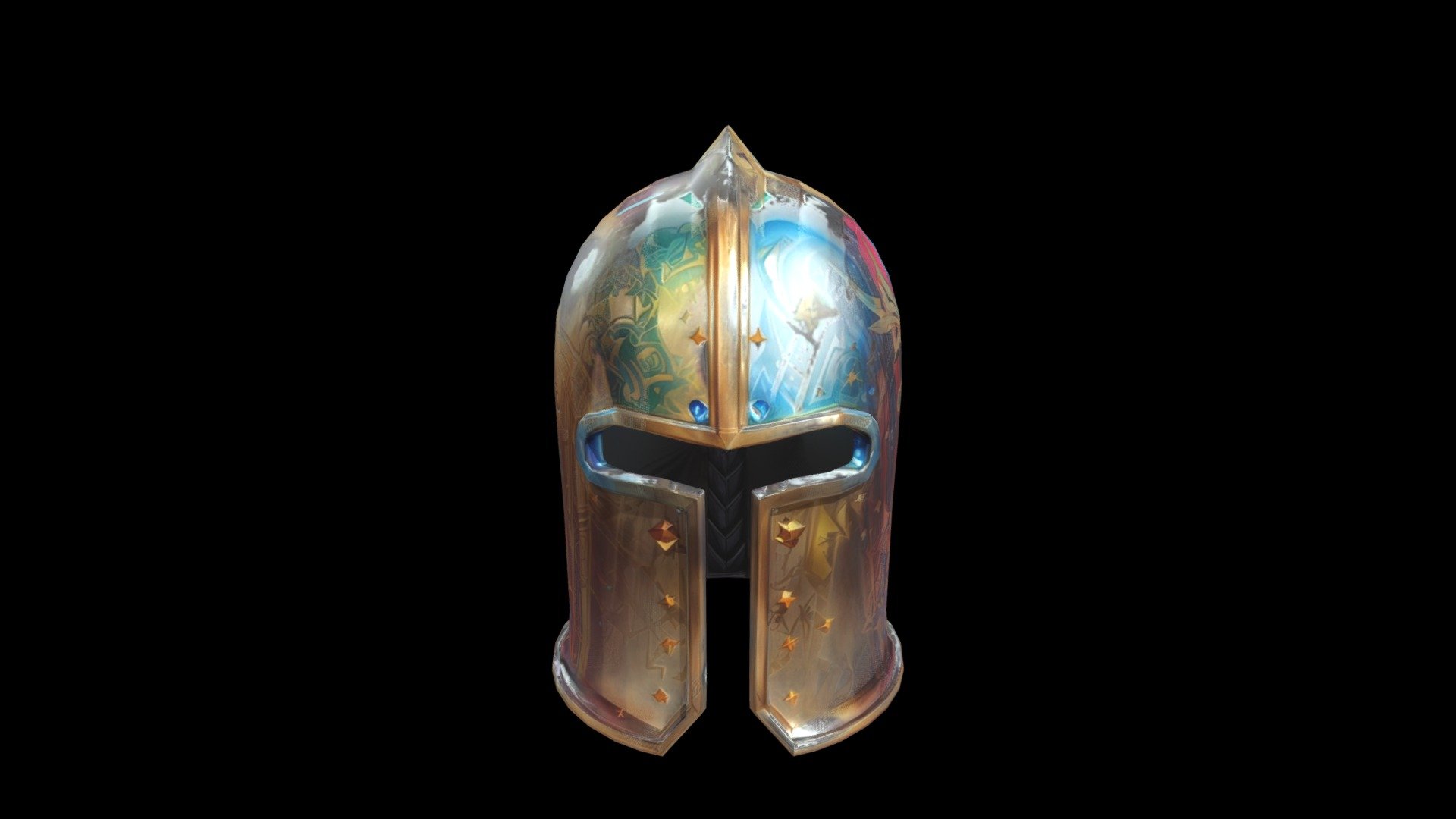 Meshy Helmet Fantasy Celestial Guardian Crown - Download Free 3D model ...