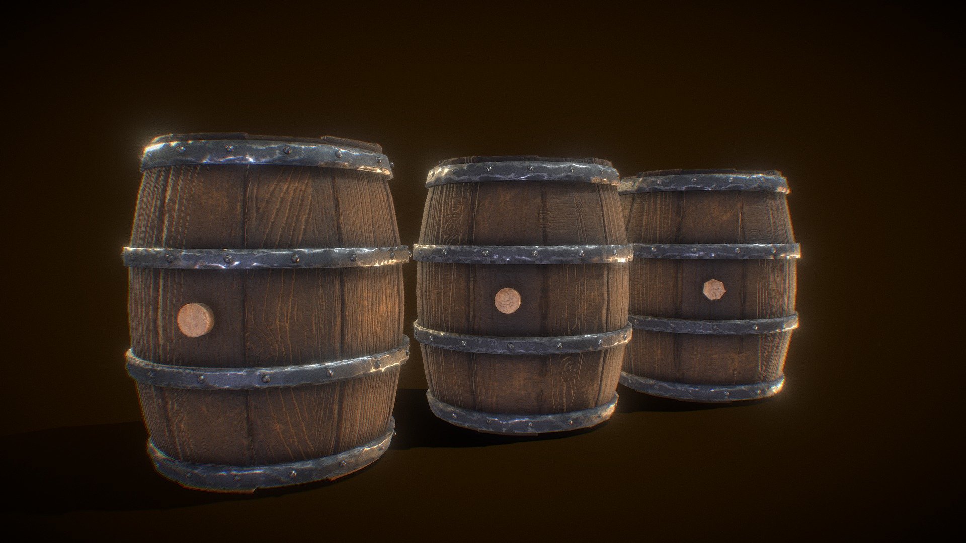 Low, Medium, High Poly Barrels - Free - Download Free 3D model by ...