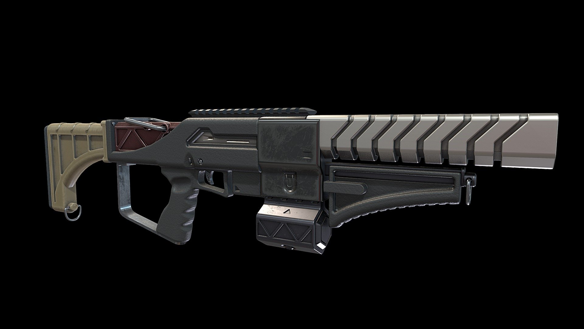 Sci-Fi Laser Rifle Highpoly - 3D model by Sharpsterman [4d17998 ...