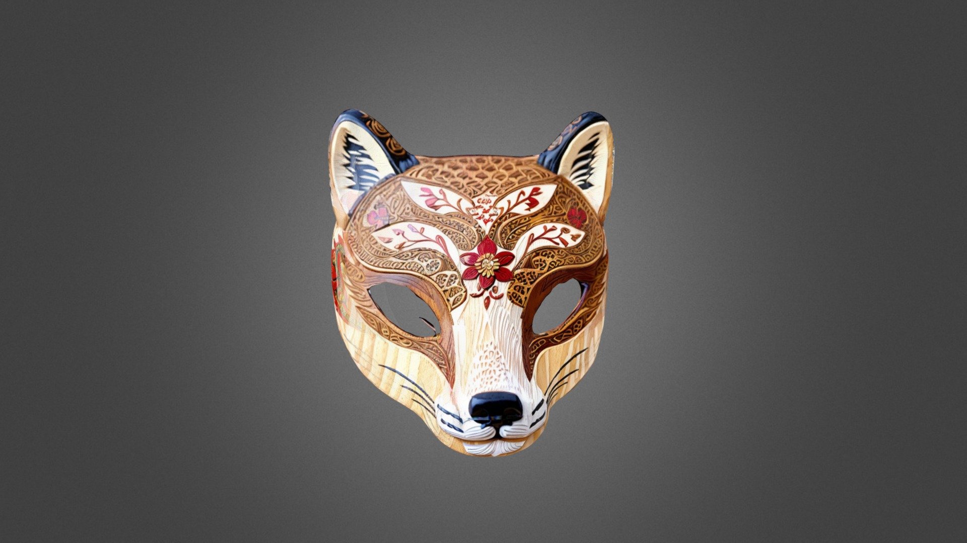 Intricate Japanese Fox Mask - Buy Royalty Free 3D model by Inventive ...