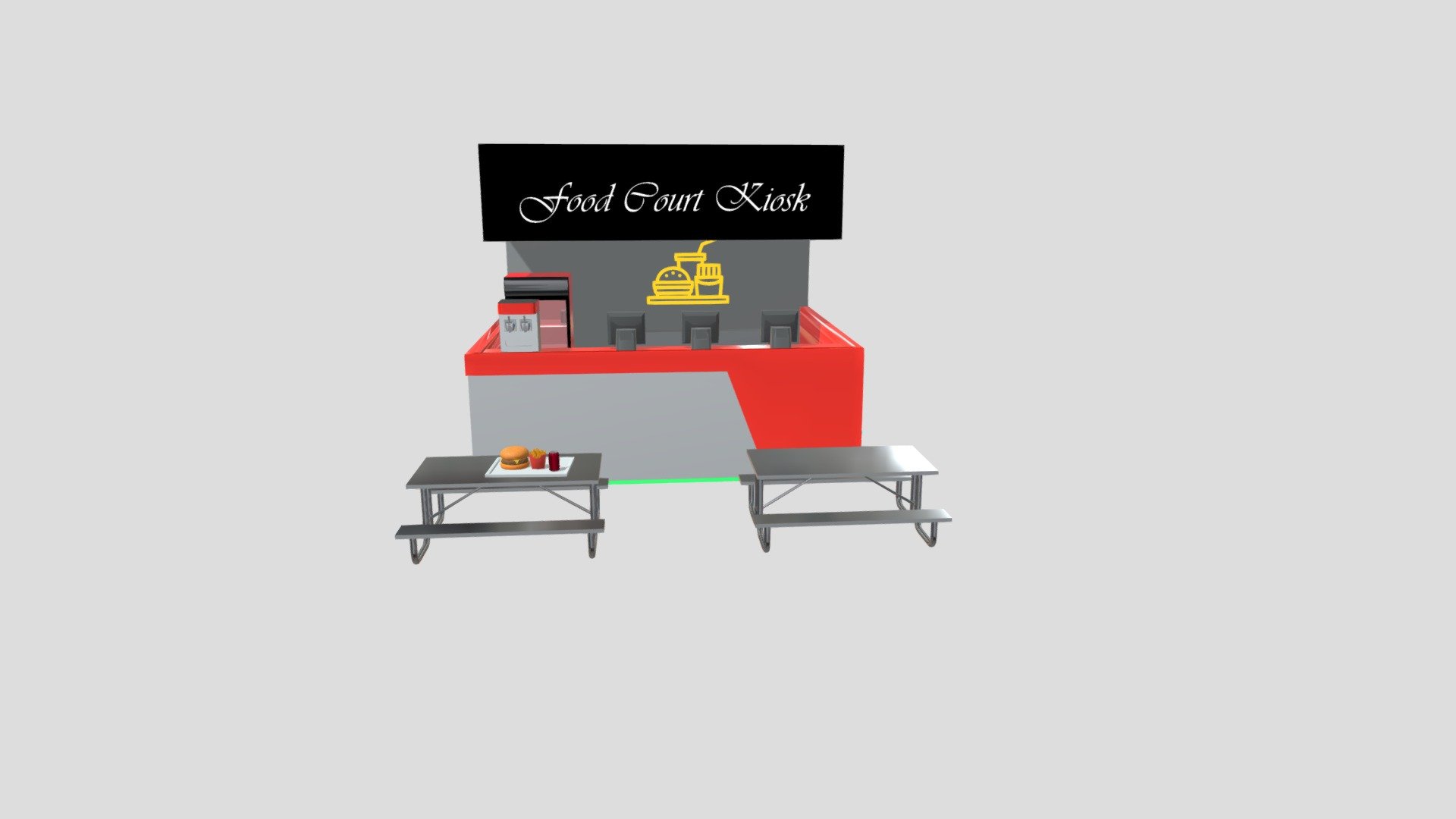 3d food court - 3D model by metaverse_development [4d20206] - Sketchfab