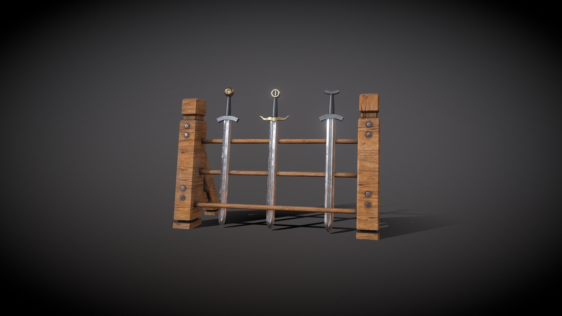 Weapons Rack with Swords - Download Free 3D model by matthewbenjamin ...