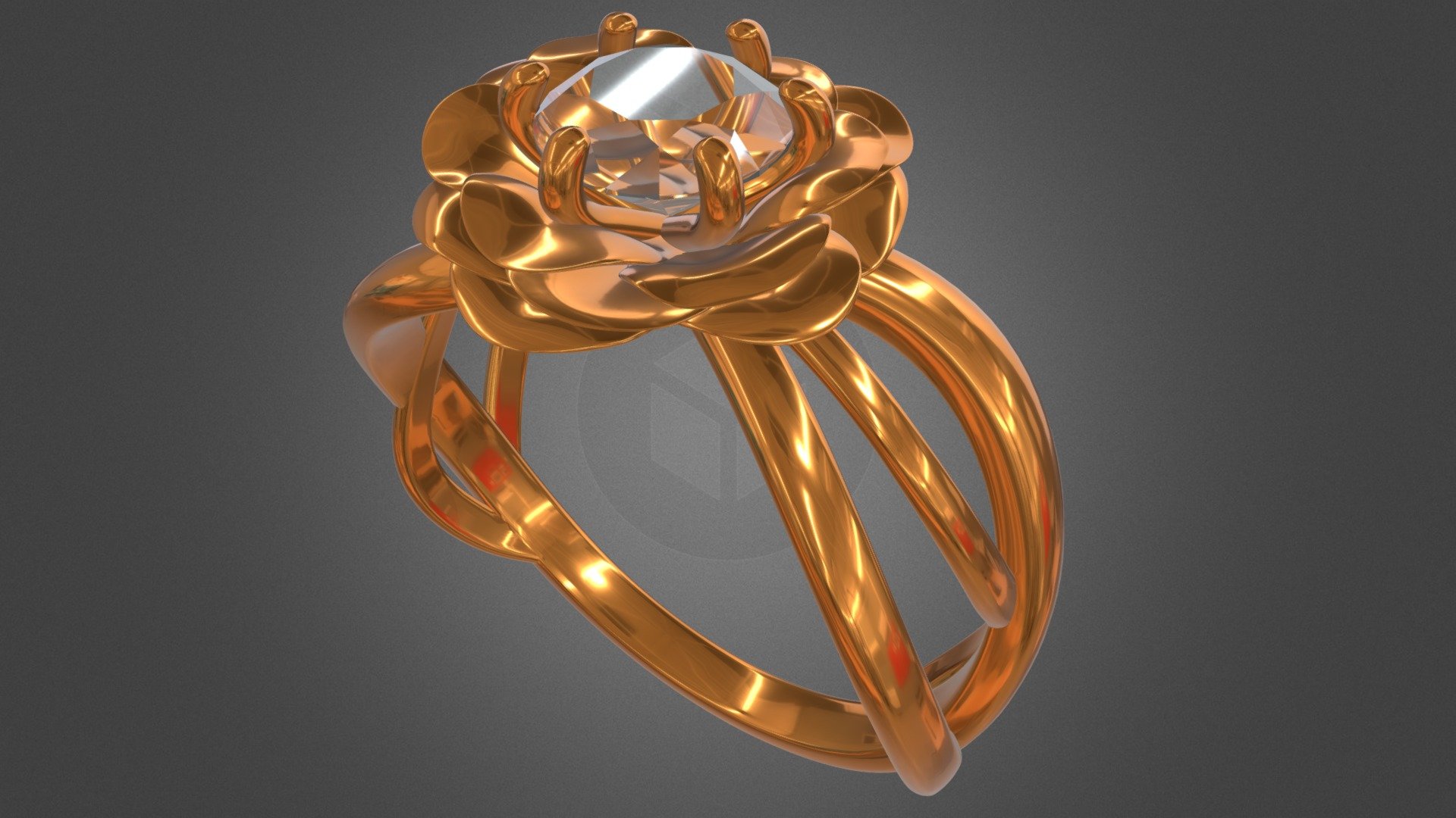 Rose Flower Ring - 3D model by ZoeSmile [4d254fd] - Sketchfab