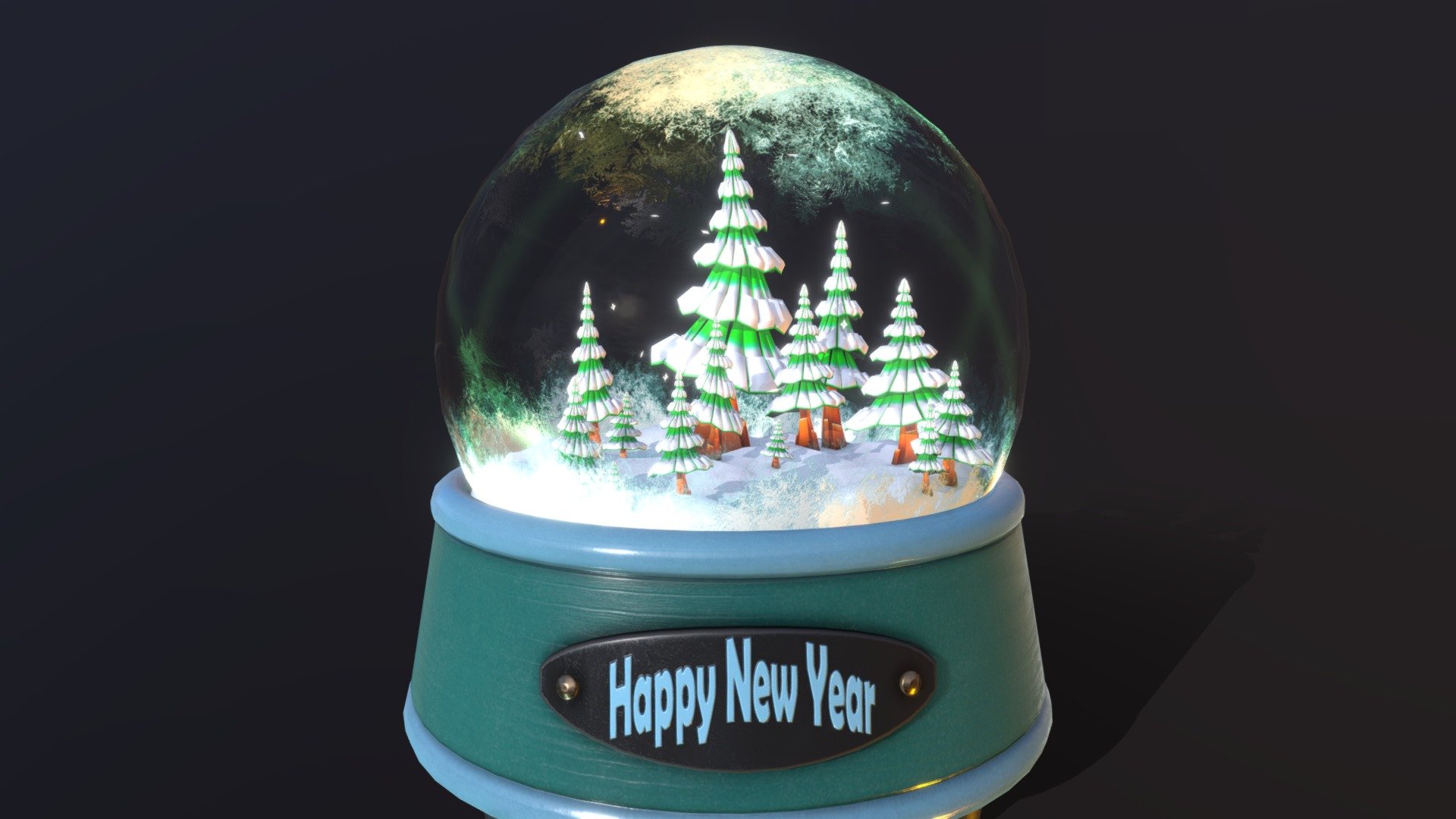 Snow Globe ( Winter forest ) - 3D model by AlexanderRuz [4d29d43 ...