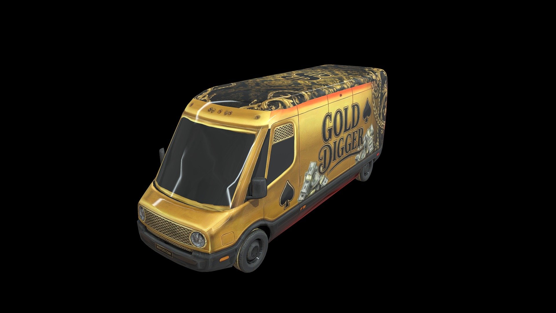 Thug Gold Digger City Van Low Poly gangster - Download Free 3D model by ...
