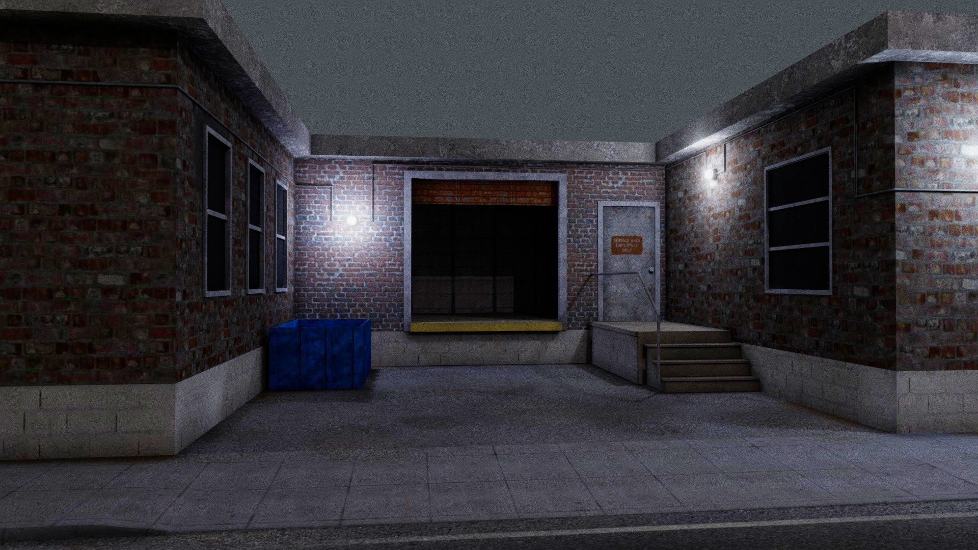 Loading Dock - Night Scene - Buy Royalty Free 3D model by jimbogies ...