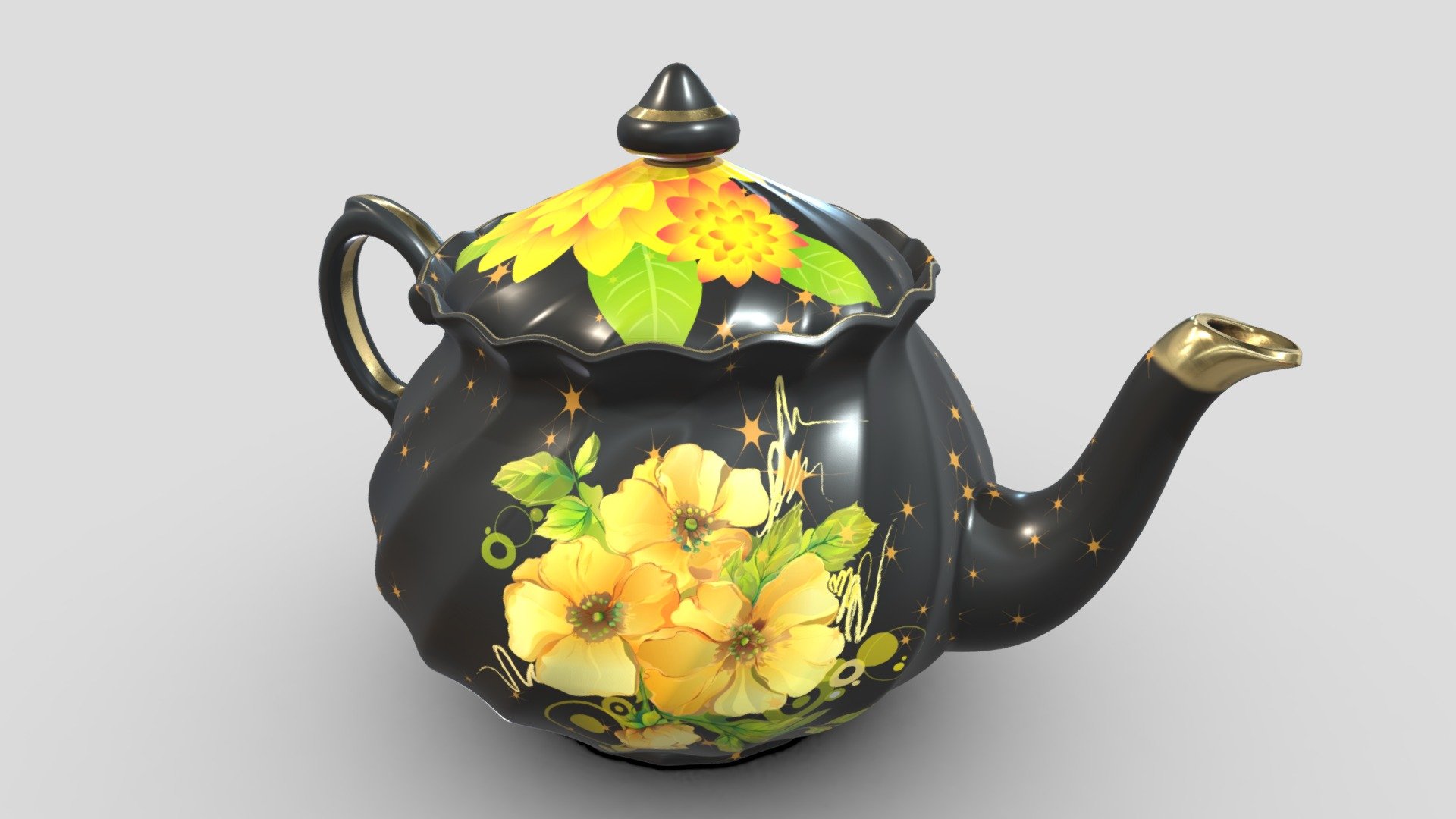 Flower 3D Teapot - 3D model by Kailash H Kanojia (@KailashHKanojia ...