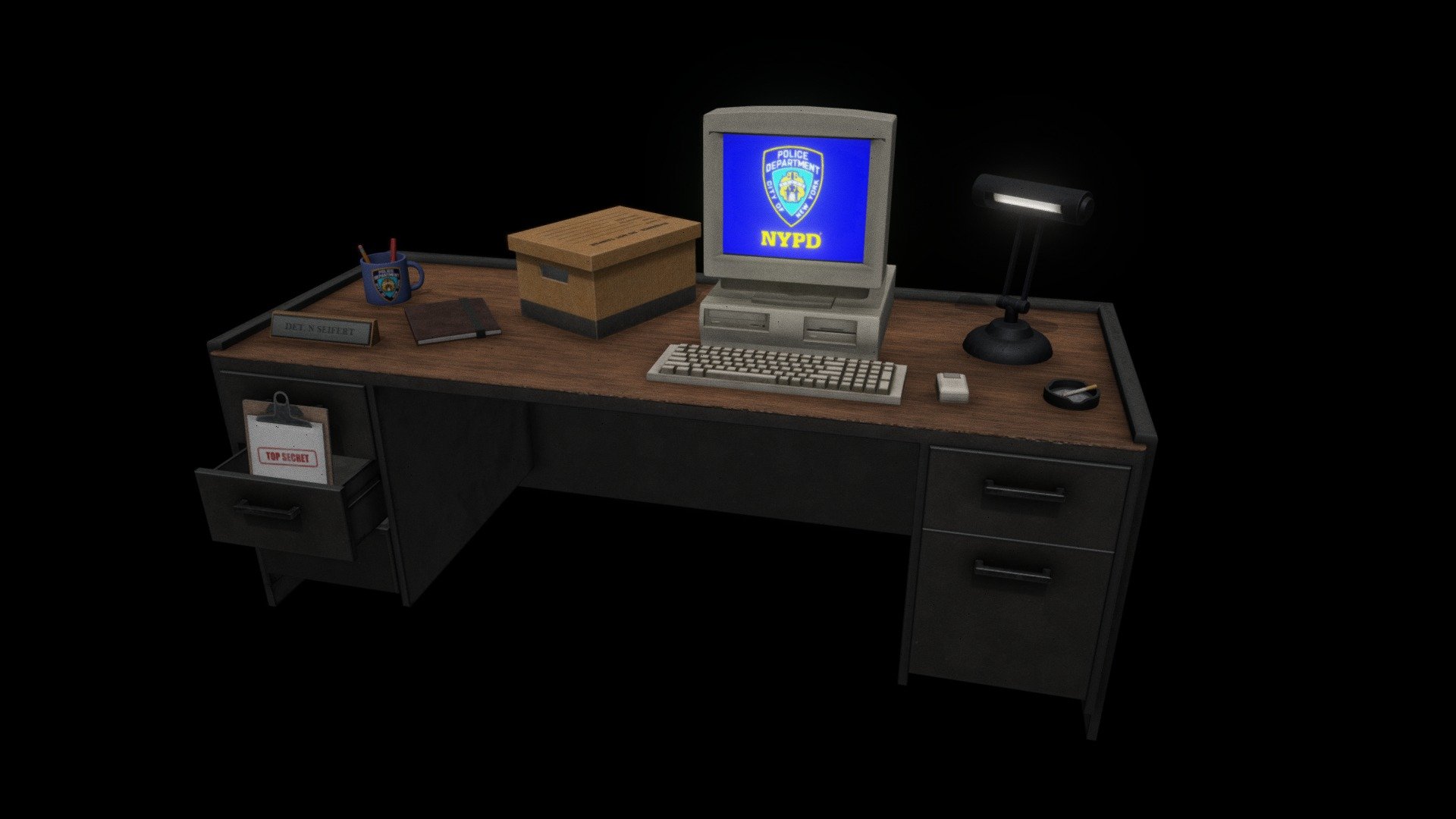 90s Detective Desk - Download Free 3D model by Seifurt [4d3cc0e ...
