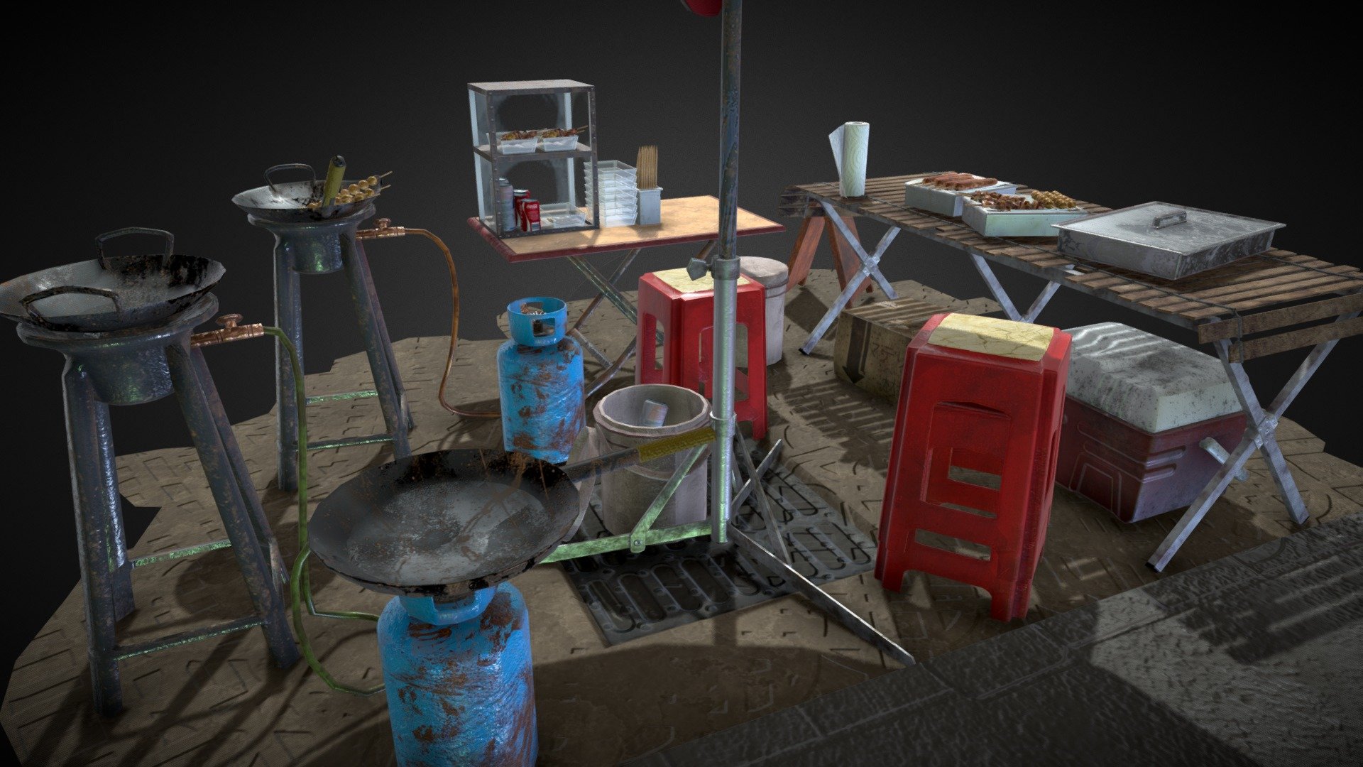 Street Food Stand - 3D model by LarryLebon [4d3dba0] - Sketchfab