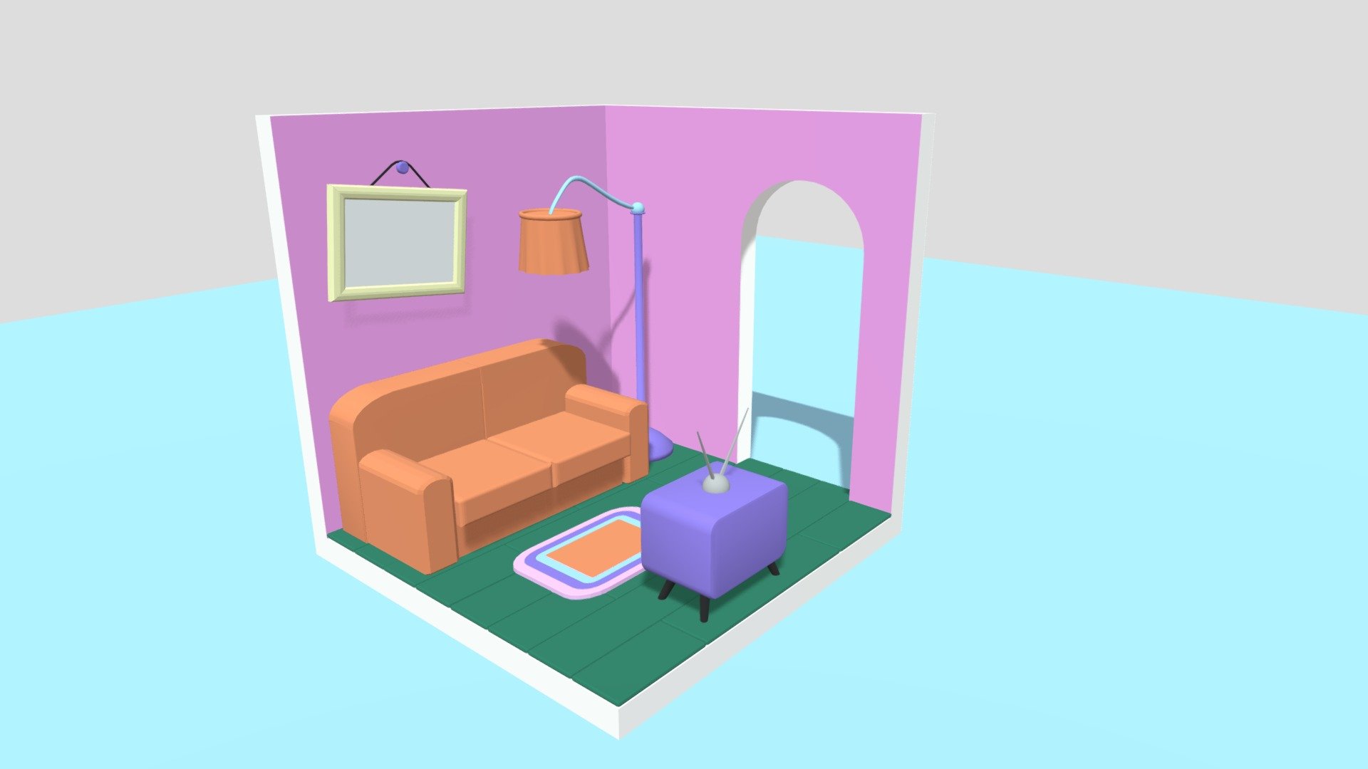 low poly simpsons living room - Download Free 3D model by hwzzz ...