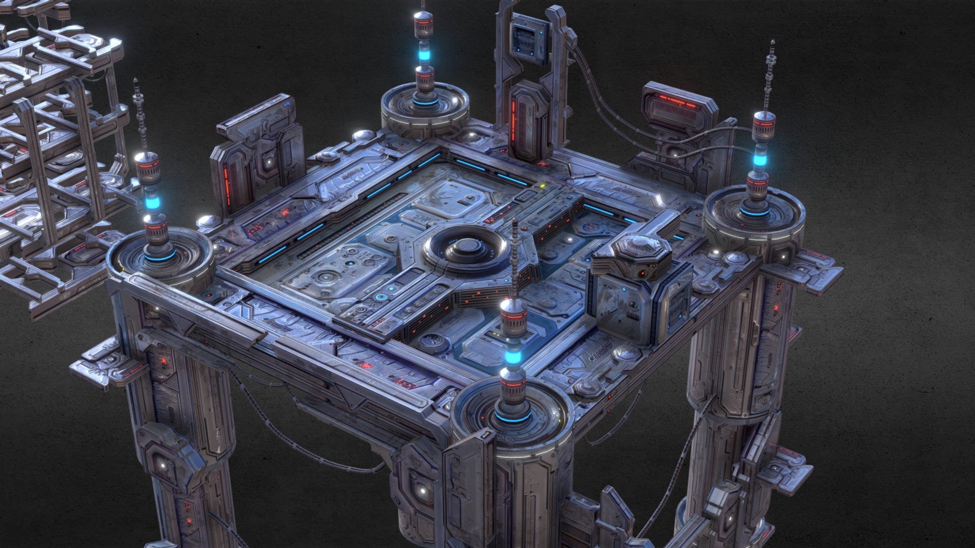 Scifi modular city, kitbash, lowpoly - Buy Royalty Free 3D model by ...
