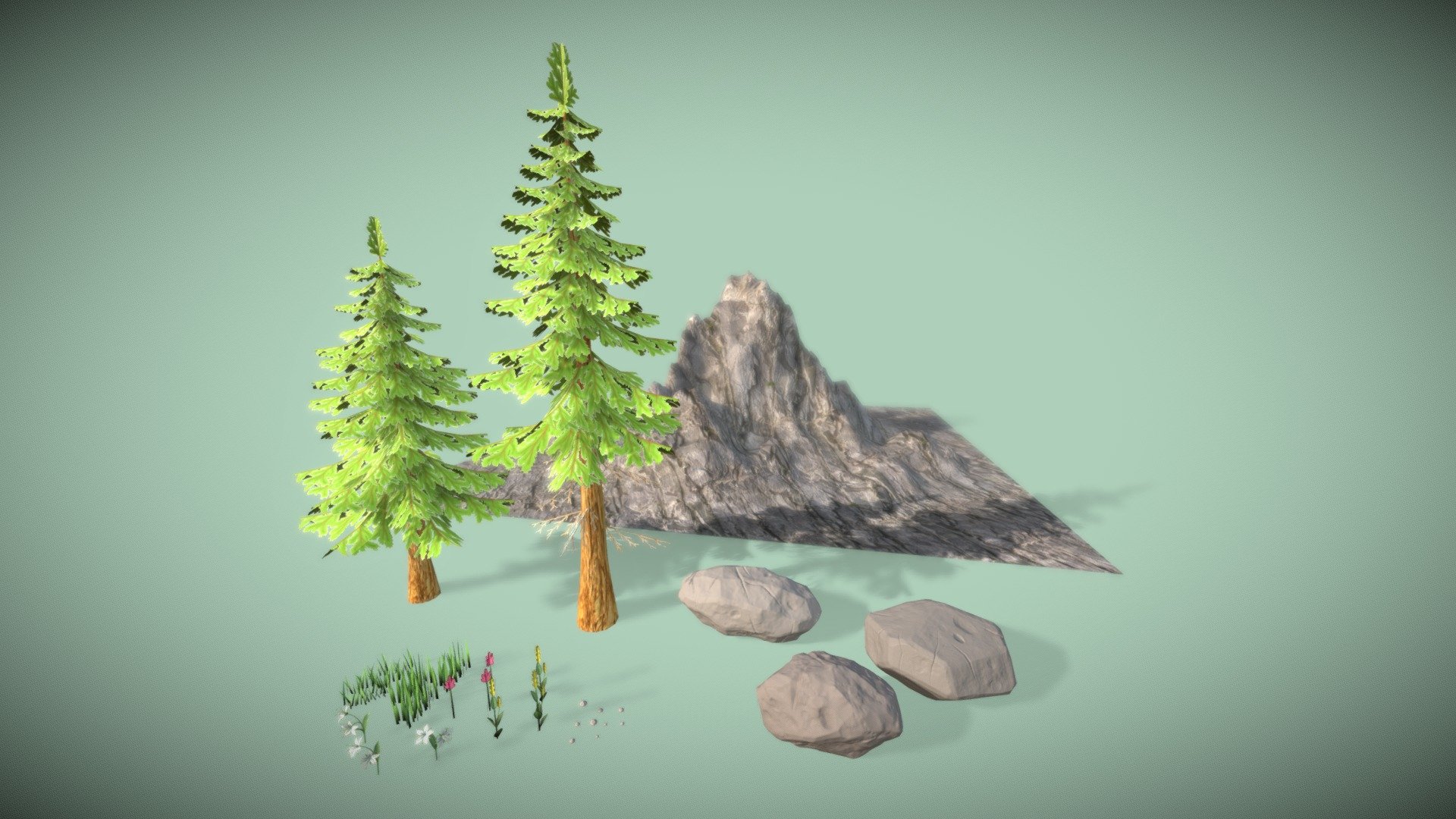 Pine Forest Asset pack - 3D model by AlfiArts [4d46eeb] - Sketchfab