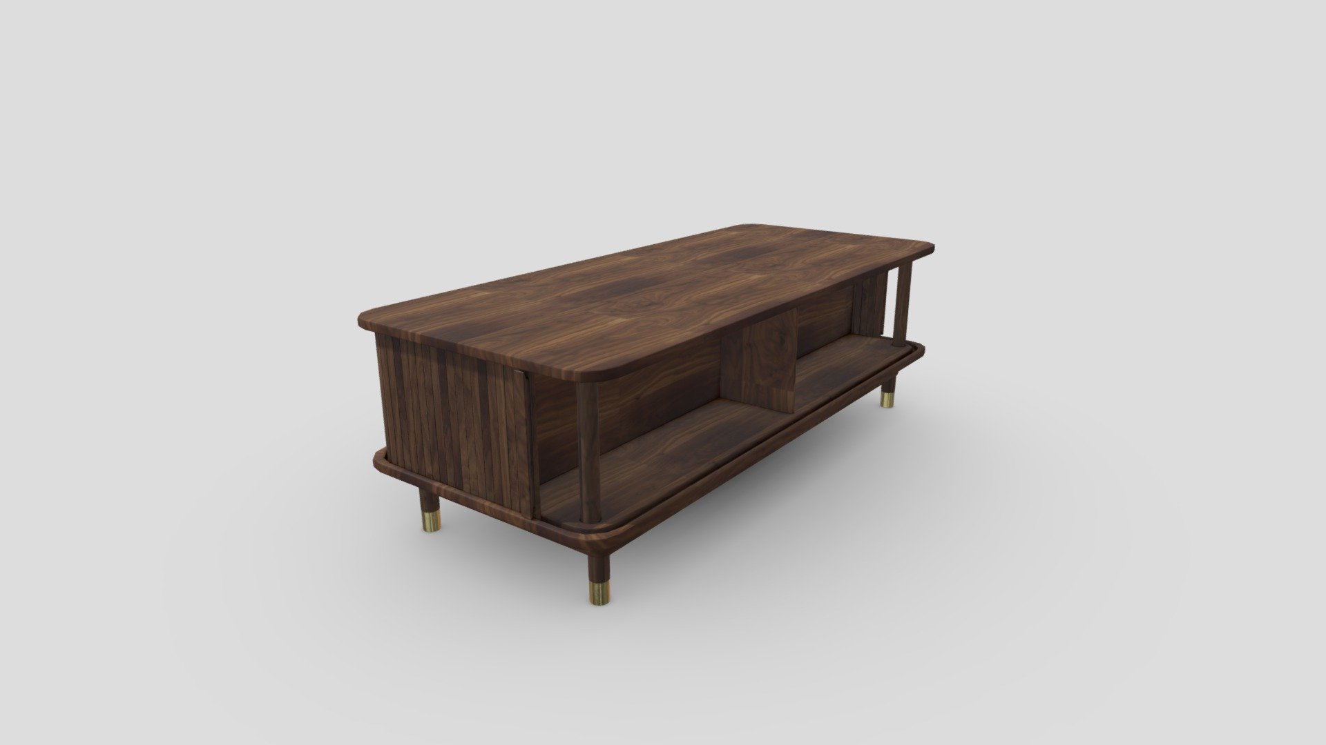 Walnut A type wooden sofa table - Buy Royalty Free 3D model by interior ...