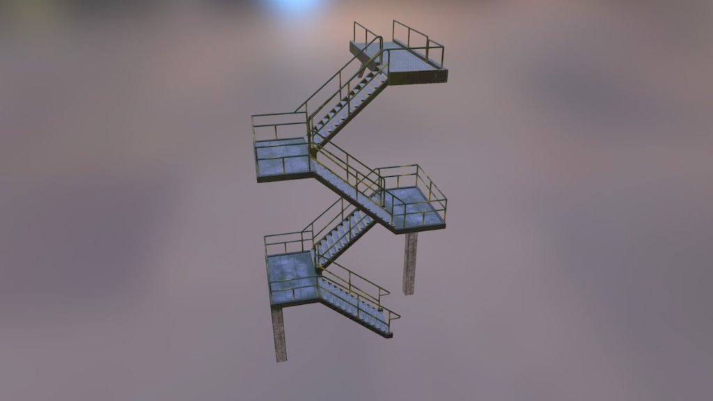 Industrial Stairs - 3D model by Morganjrowe [4d58974] - Sketchfab