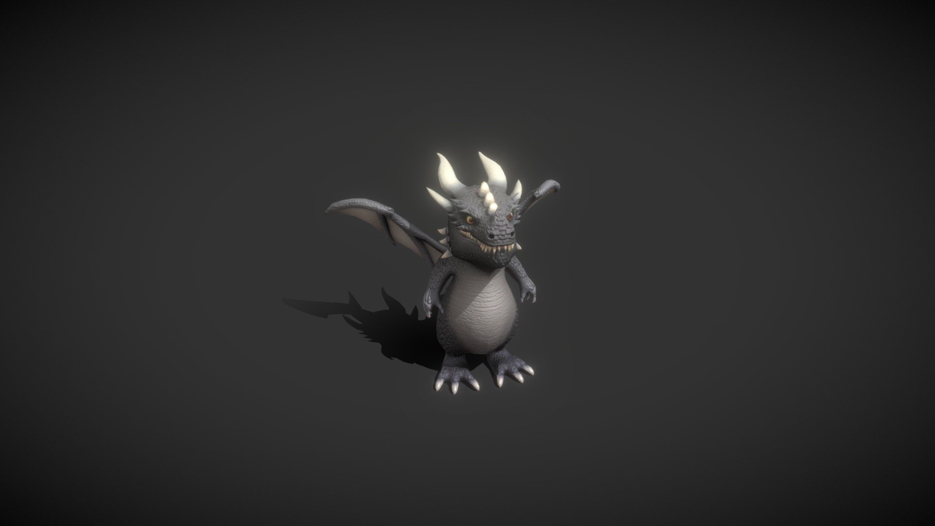 Cartoon Gray Dragon Rigged Low-poly 3D Model - Buy Royalty Free 3D ...