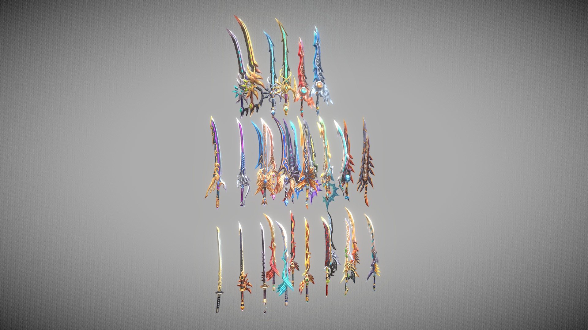 Cartoon Fantasy Katanas (+30) - 3D model by Pixelated Adventures ...