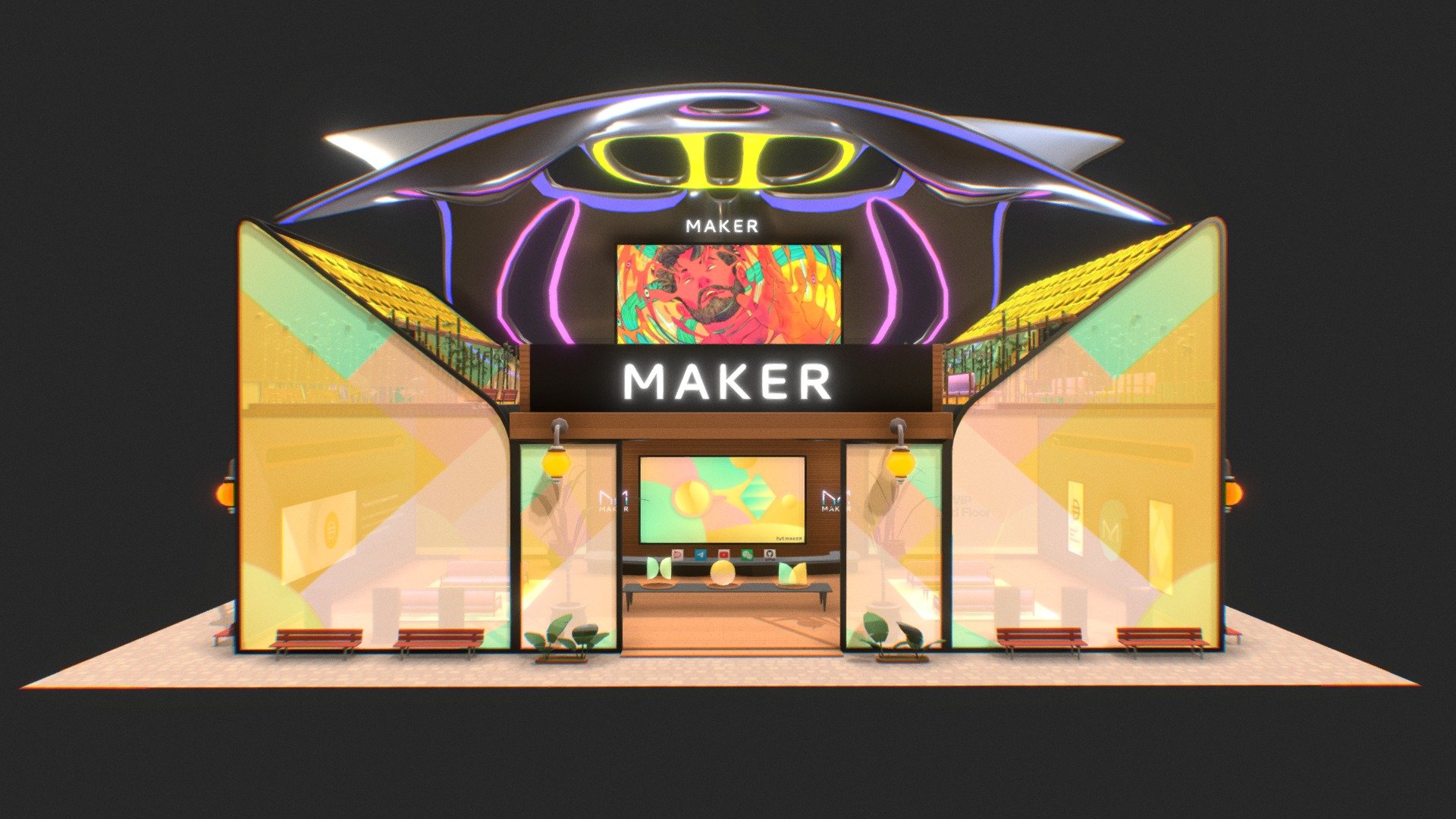 Maker House HQ - 3D model by Decentraland [4d64d71] - Sketchfab