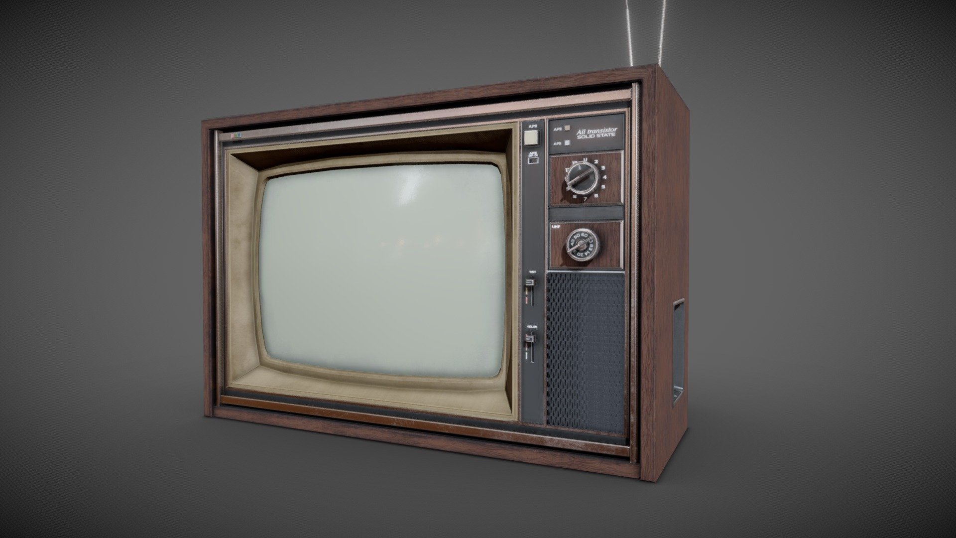 Retro realistic CRT TV - Hitachi - 3D model by Kivyetta [4d7a5d7 ...