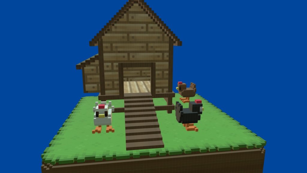 Staxel - Chicken Diorama - 3D model by Plukit [4d7d818] - Sketchfab