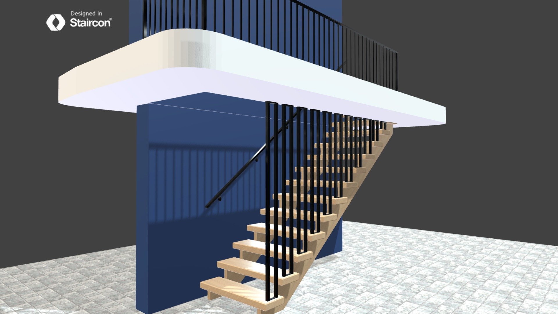balustrade to the ceiling - 3D model by 3D Software for Stair Design ...