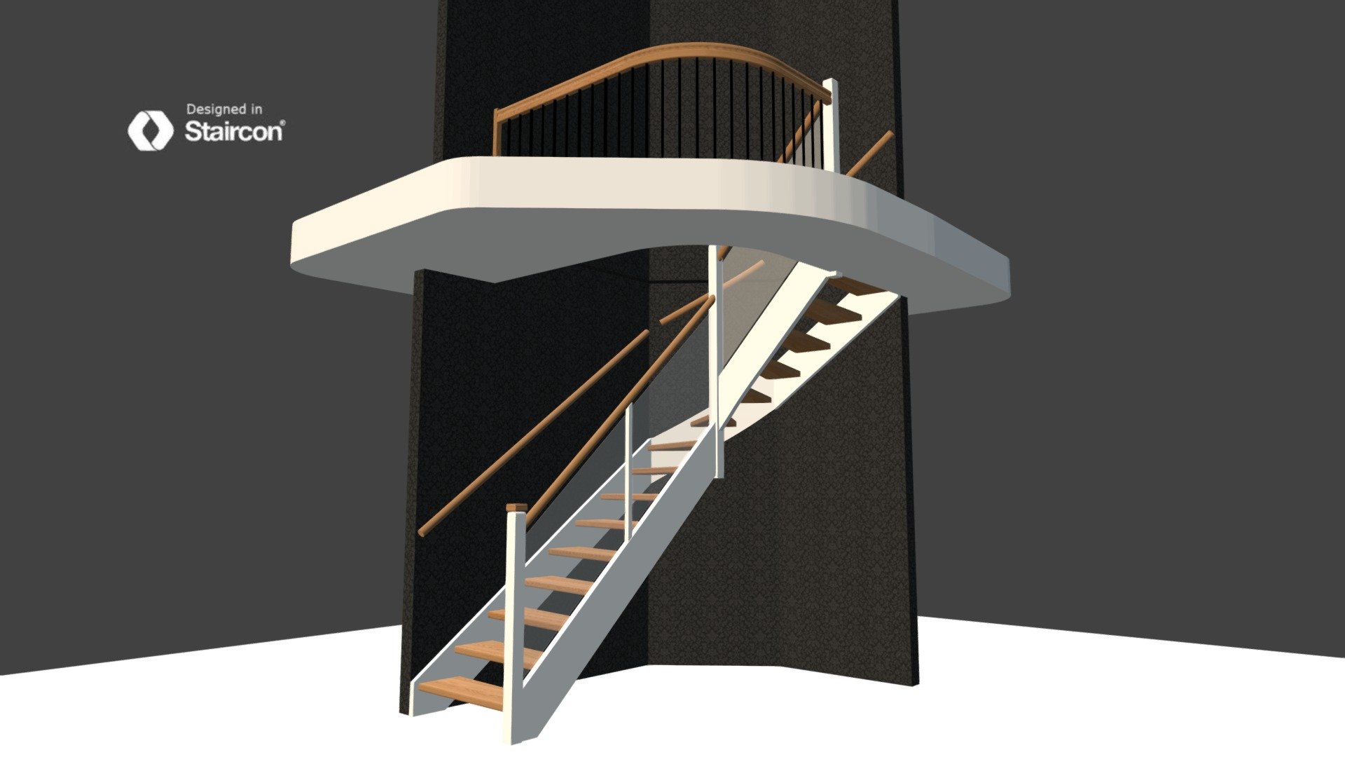 Curved landing - 3D model by Staircon [4d8ca2f] - Sketchfab