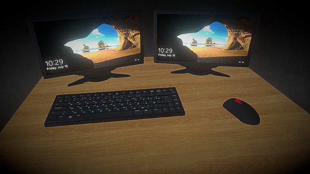 Computer Desk - 3D model by Logan Smith (@lsmith17) [4d8daa5] - Sketchfab