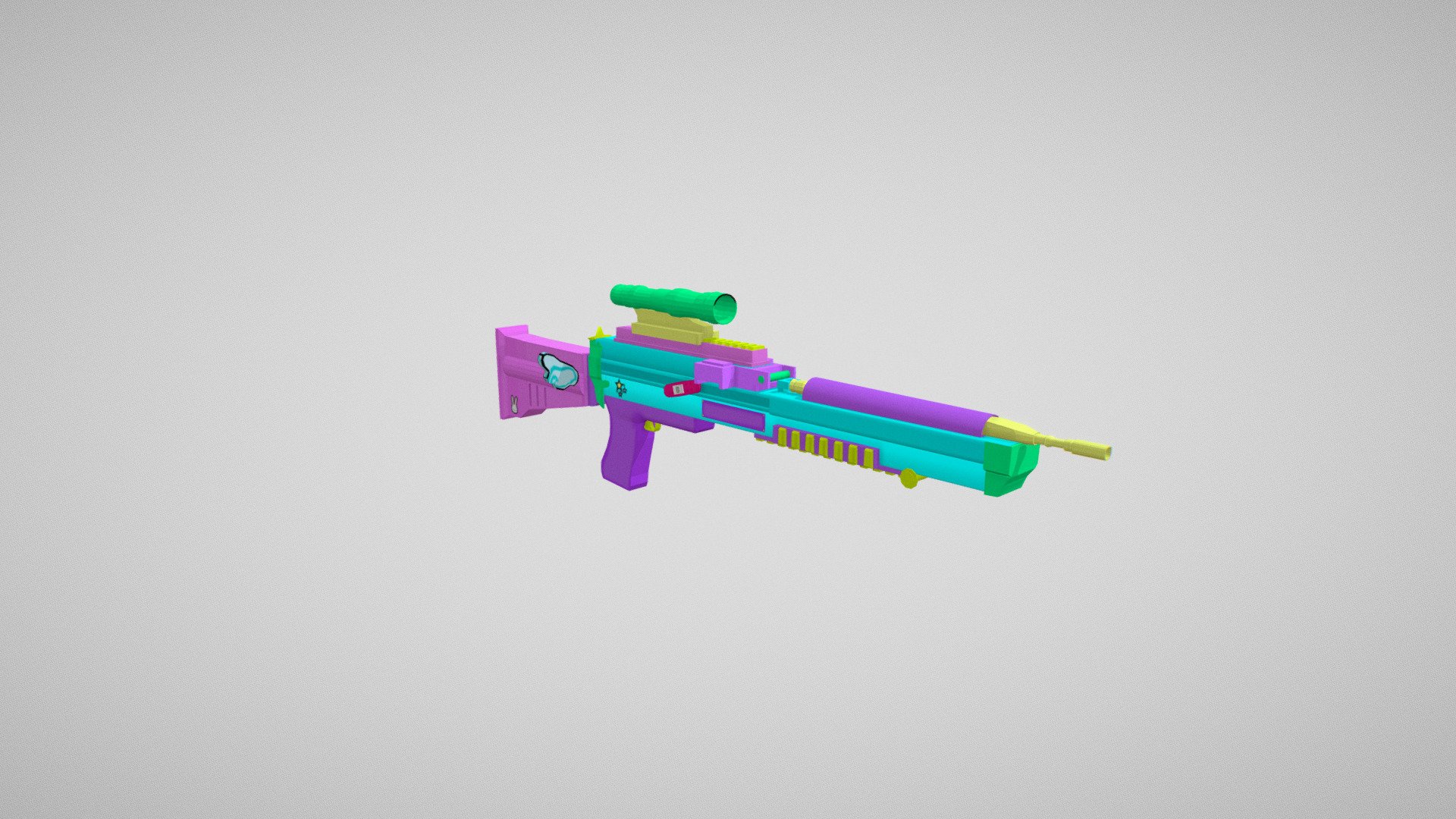 CUTE MACHINE GUN / METRALHADORA - 3D model by Isabella ...