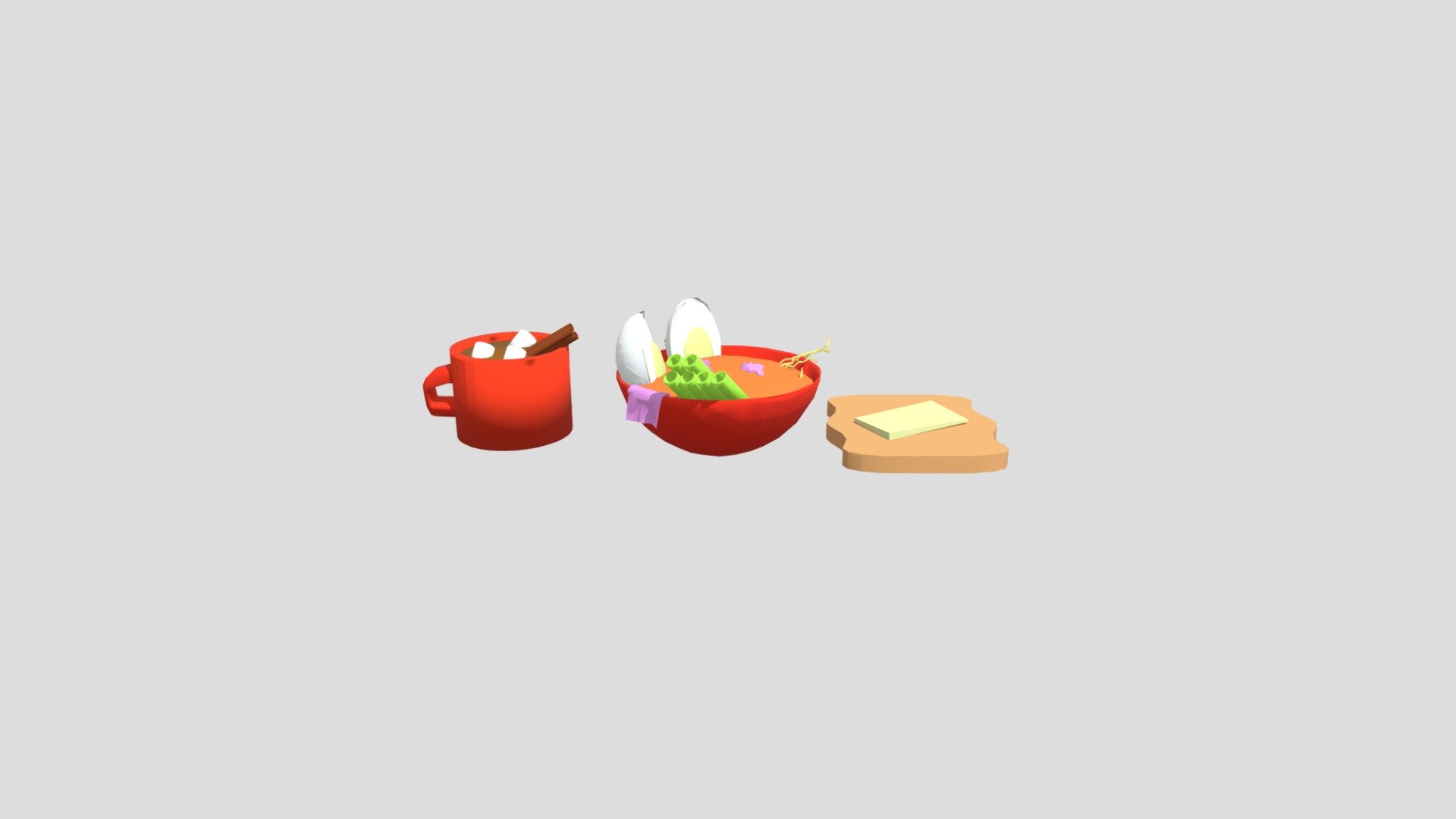 Low Poly Style Ramen - 3D model by Blendcat (@tsumanenkonikita ...