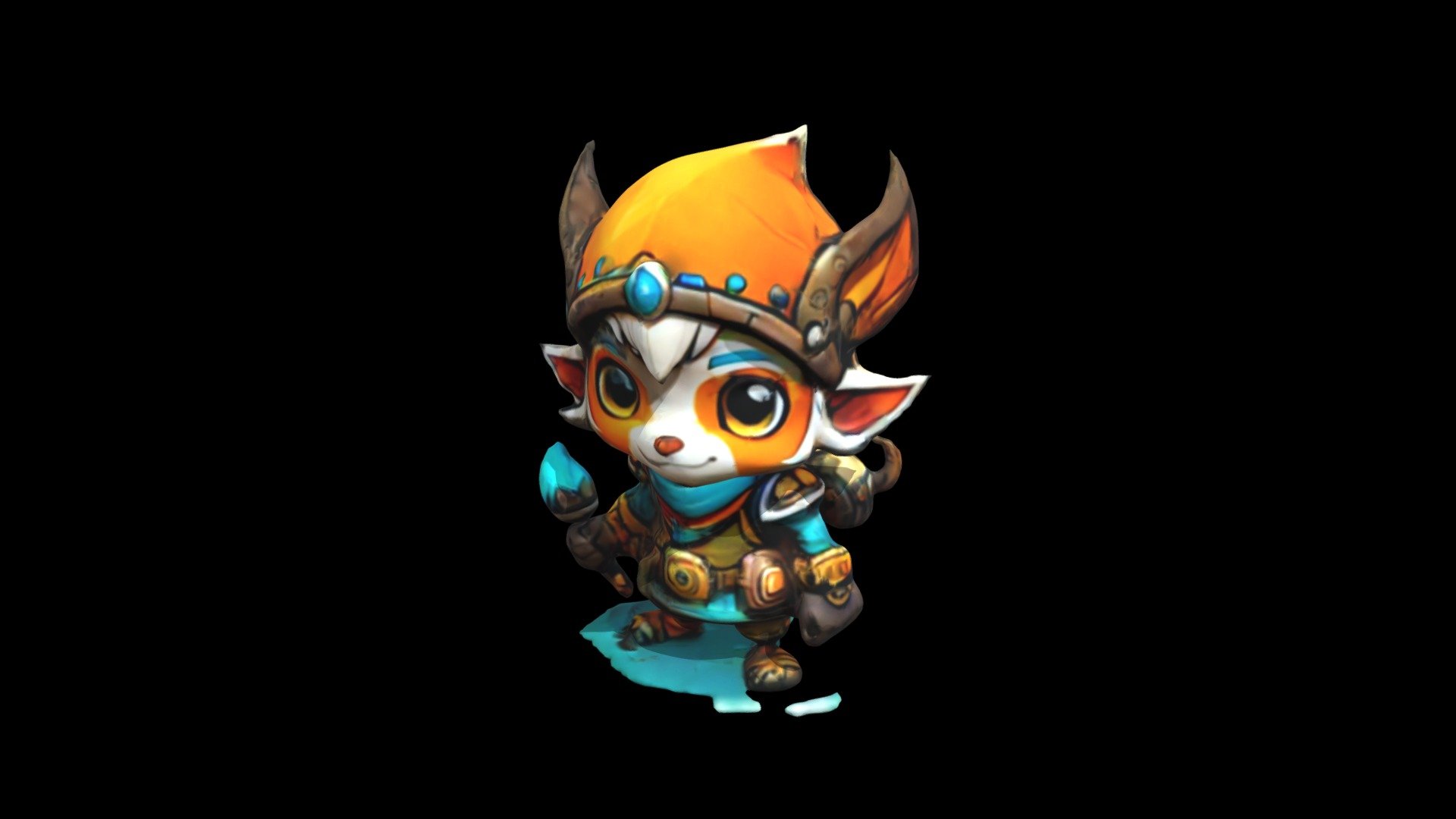 a cartoon character with a torch in his hand - Download Free 3D model ...