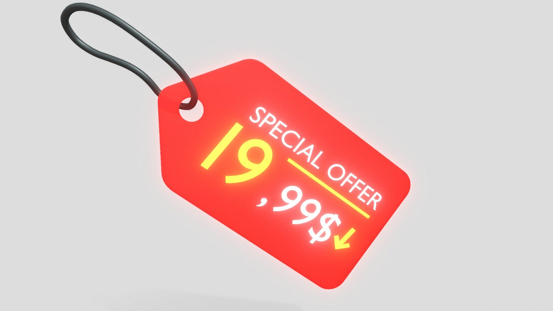 Radiant Red & Sunshine Yellow, Special Offer Tag - 3D model by ...