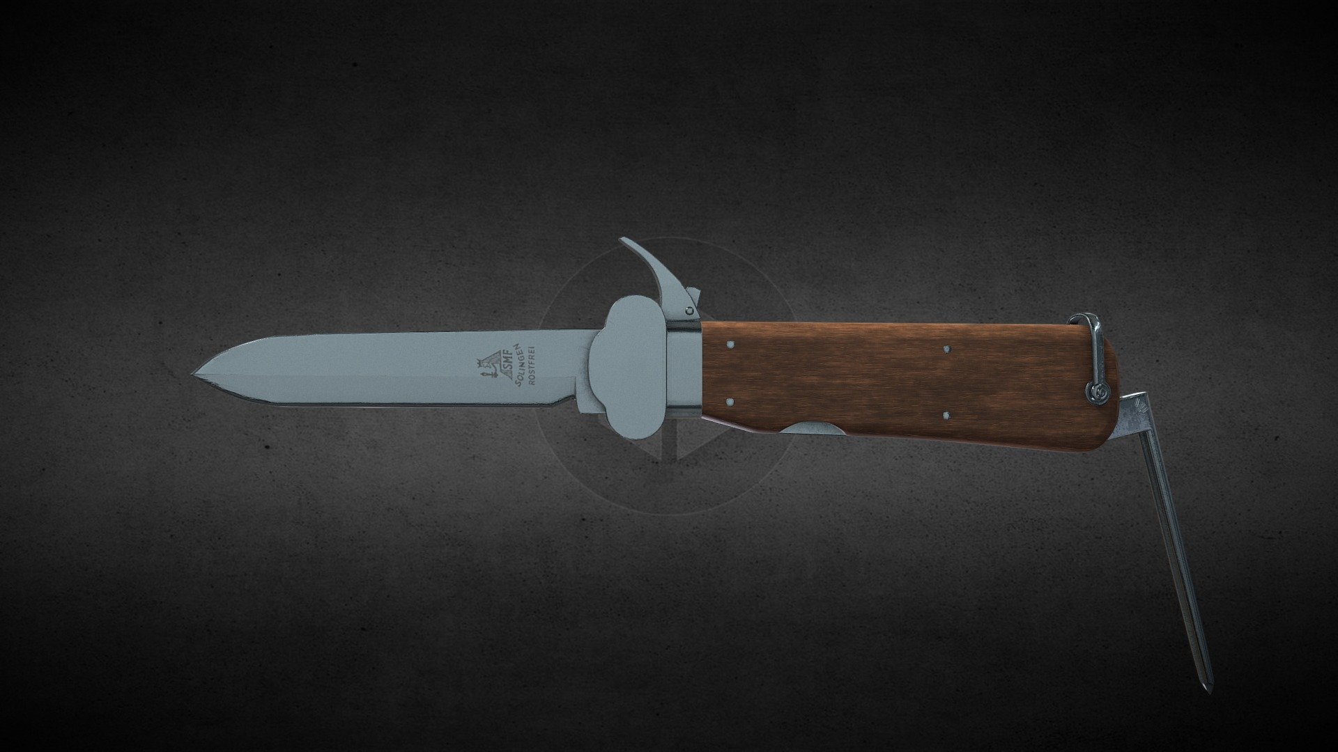Kappmmesser М-1937/I (German gravity knife) - Download Free 3D model by ...