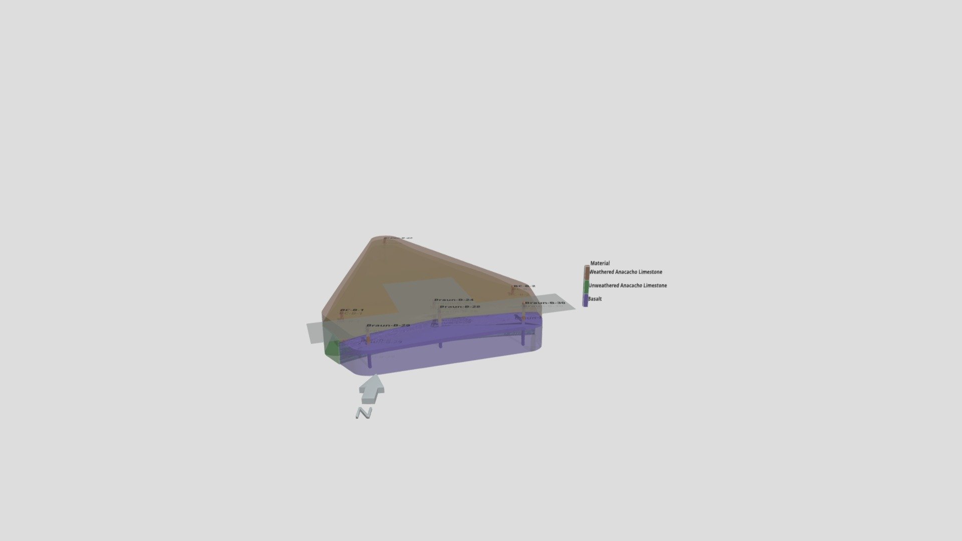 24-340 Vulcan Retaining Wall- Geologic Model - 3D model by Bryant ...
