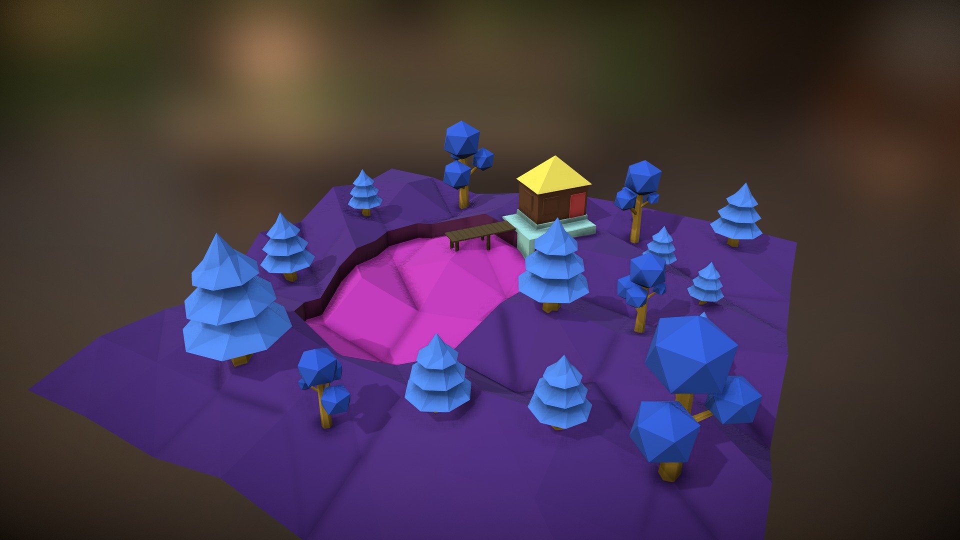 low-poly landscape - 3D model by yulialos [4dbd910] - Sketchfab