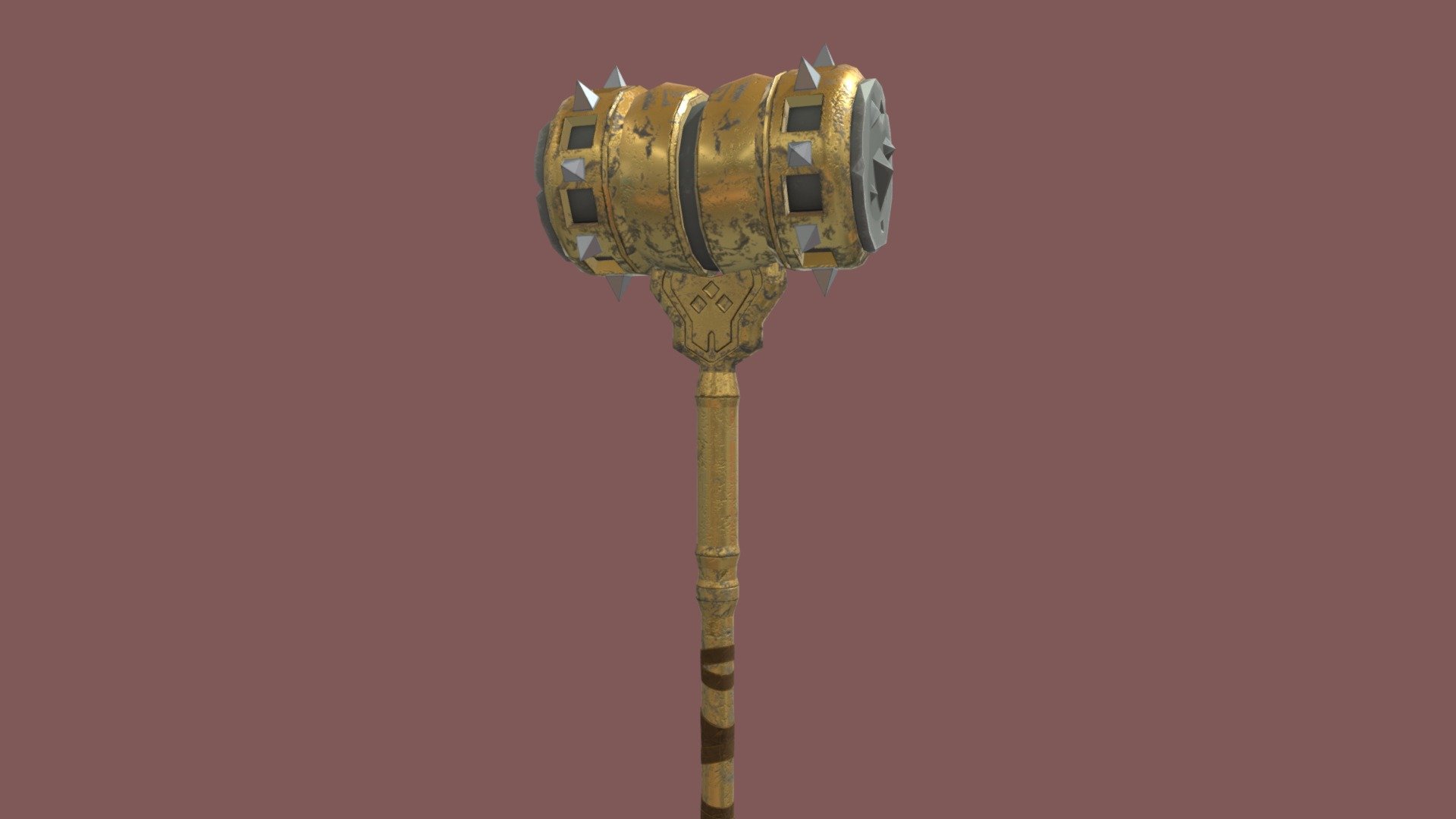 Two-handed hammer - 3D model by DISMHa_Ha [4dc46b0] - Sketchfab