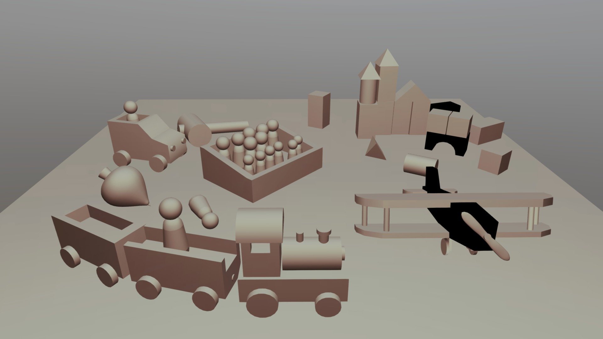 Wood Toys - Brinquedos de Madeira - Low Poly - 3D model by DioMartins ...