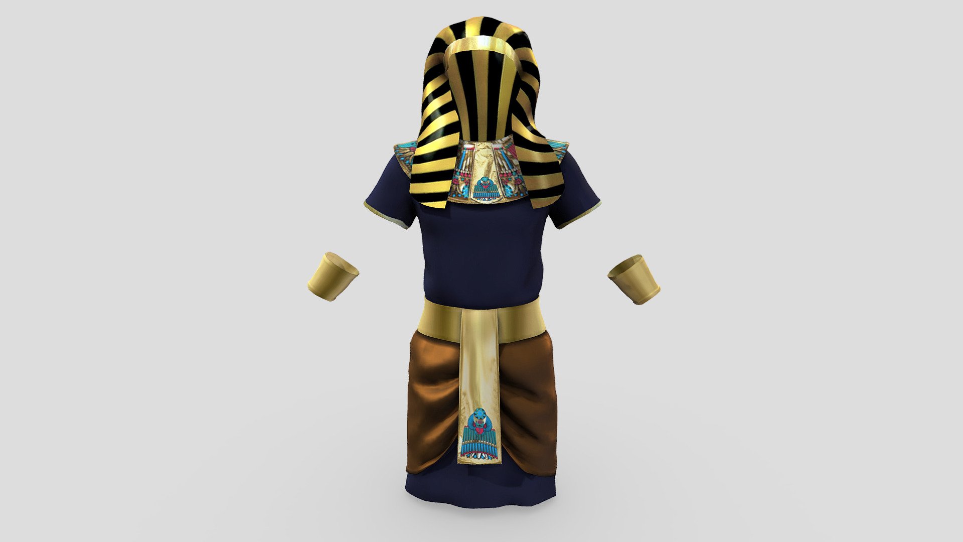Ancient Egypt Male Paraoh Costume - Buy Royalty Free 3D model by 3dia ...