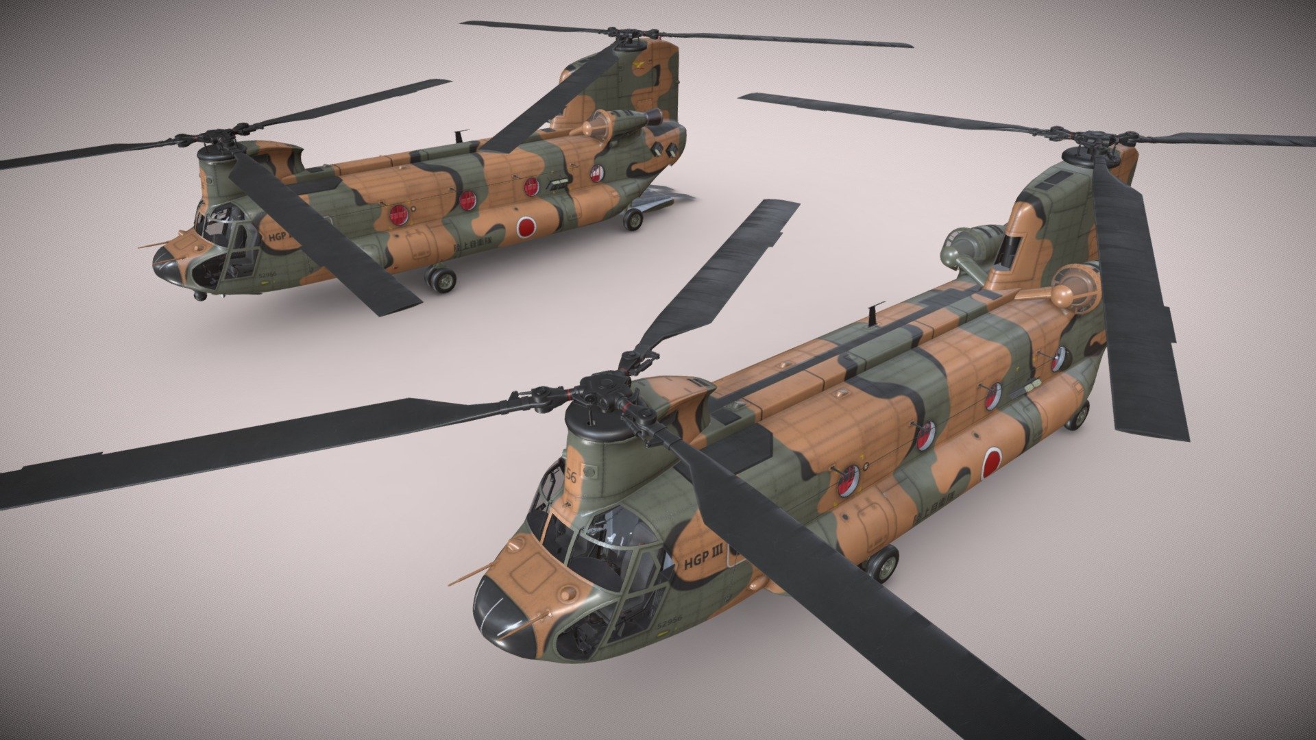 CH-47J Chinook JGSDF Static - Buy Royalty Free 3D model by pukamakara ...
