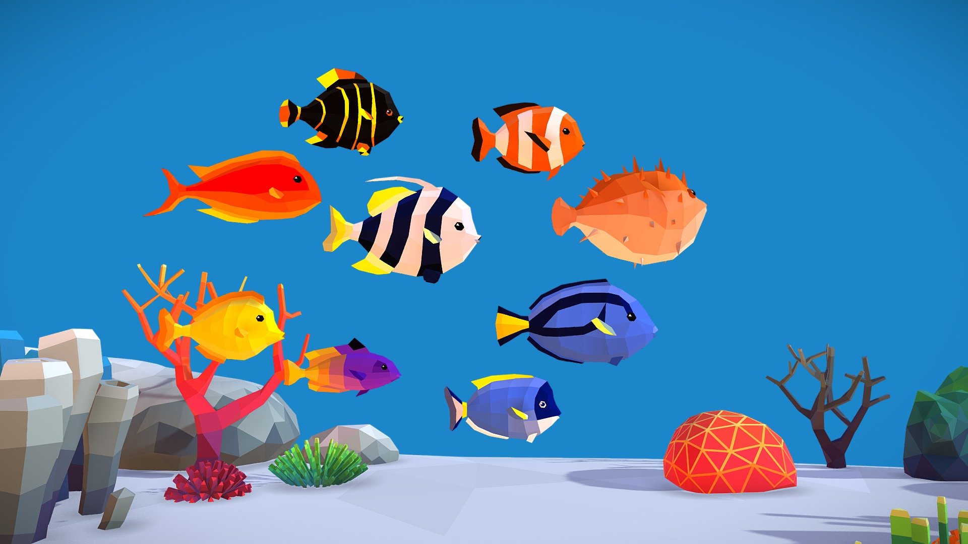 Polyart Sea Fish with Animations and Scripts - Buy Royalty Free 3D ...