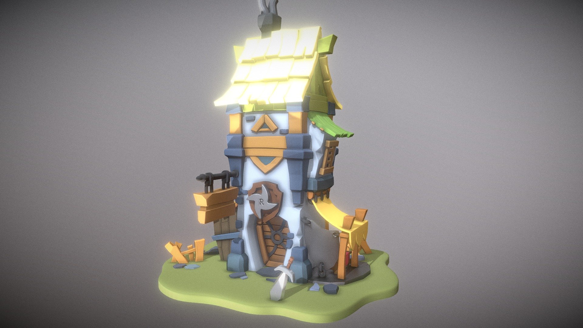Castle like House Building stylized - Buy Royalty Free 3D model by ...